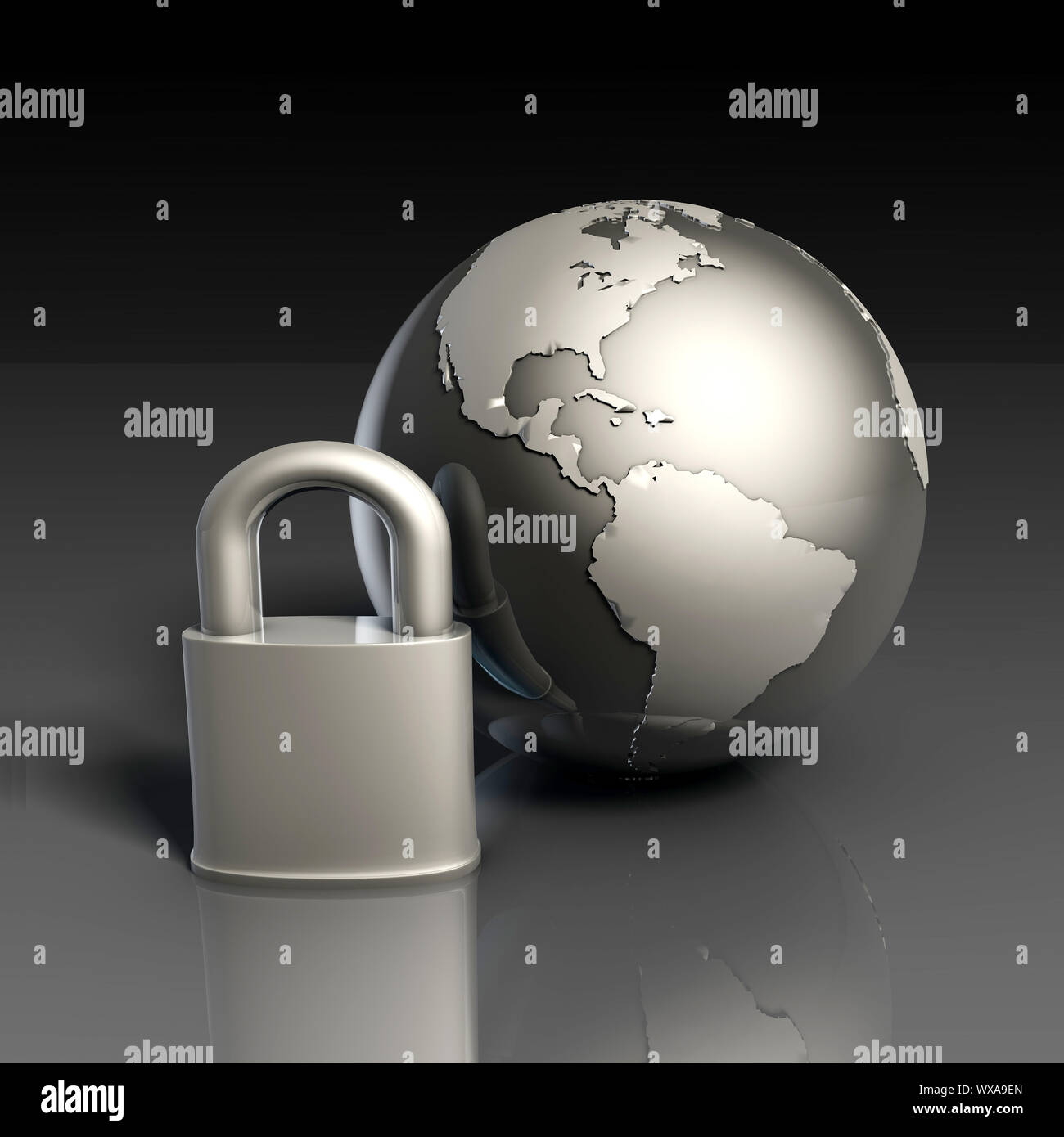 Data Security with Globe and Lock of the Internet Stock Photo - Alamy