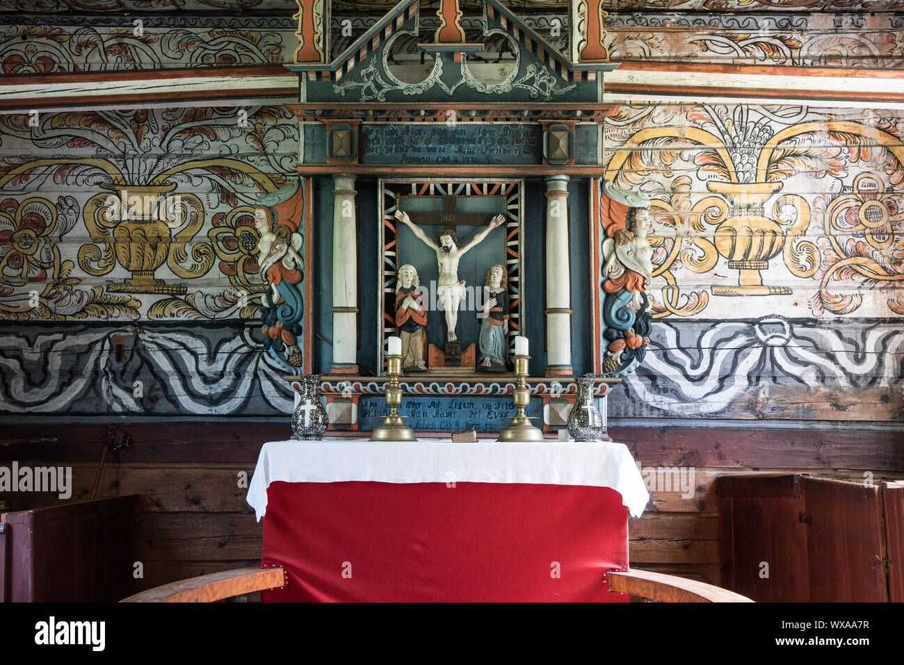 Altar at Rose Church in Stordal, Norway Stock Photo - Alamy