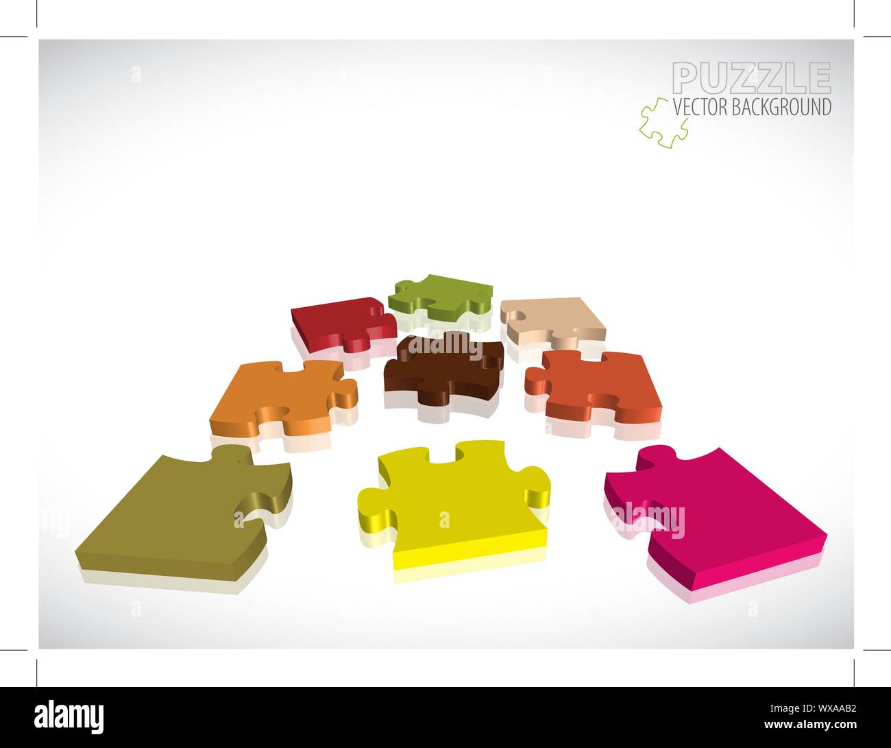 Abstract background with colorful 3D puzzle pieces Stock Vector Image ...