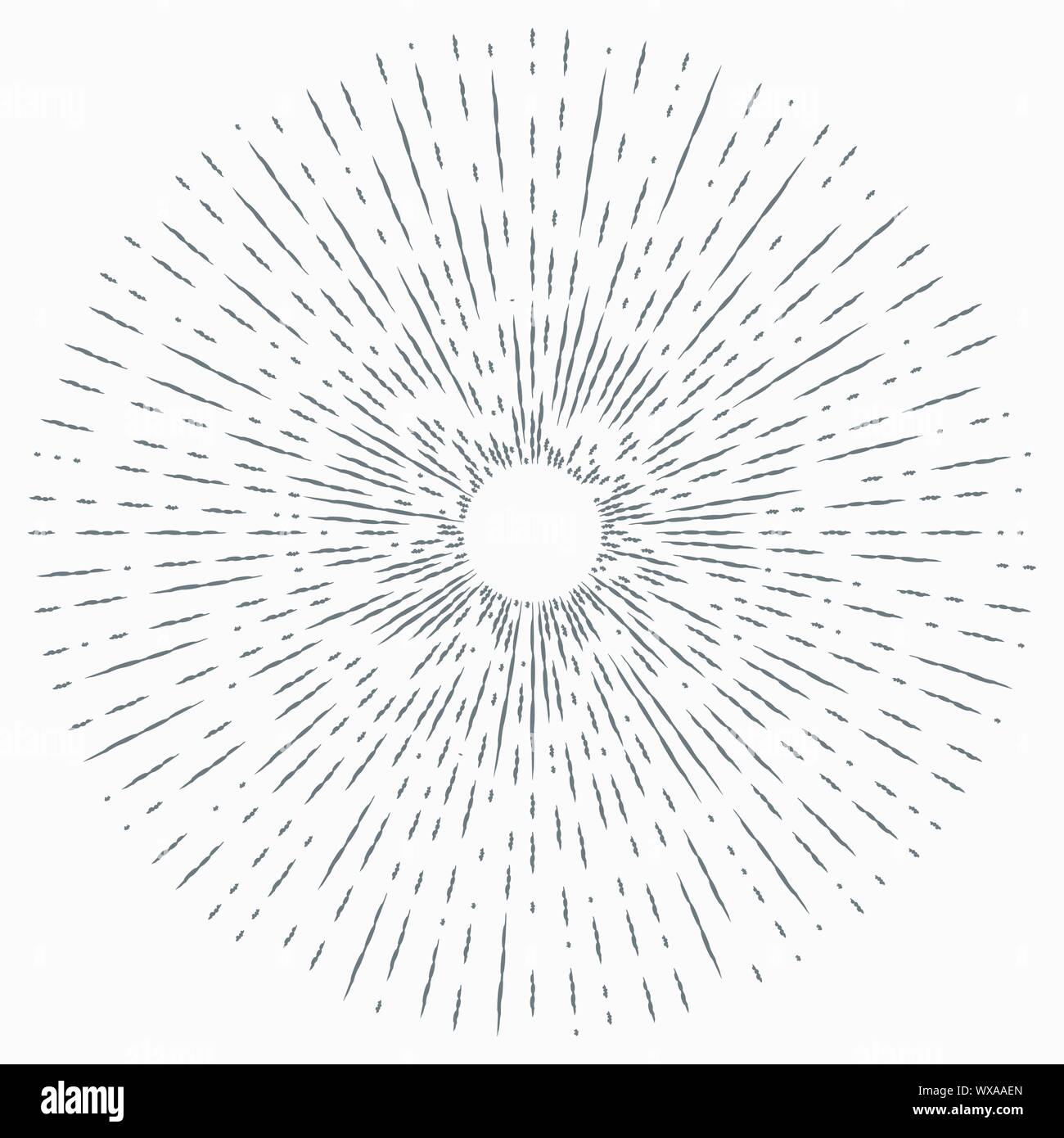 Sun burst, star burst sunshine. Radiating from the center of thin beams ...