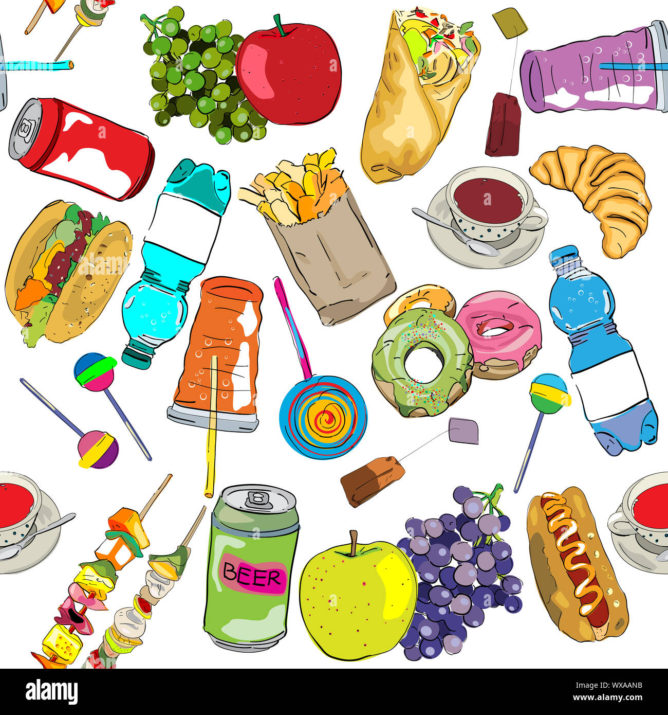 Cute burger fast food Cut Out Stock Images & Pictures - Alamy