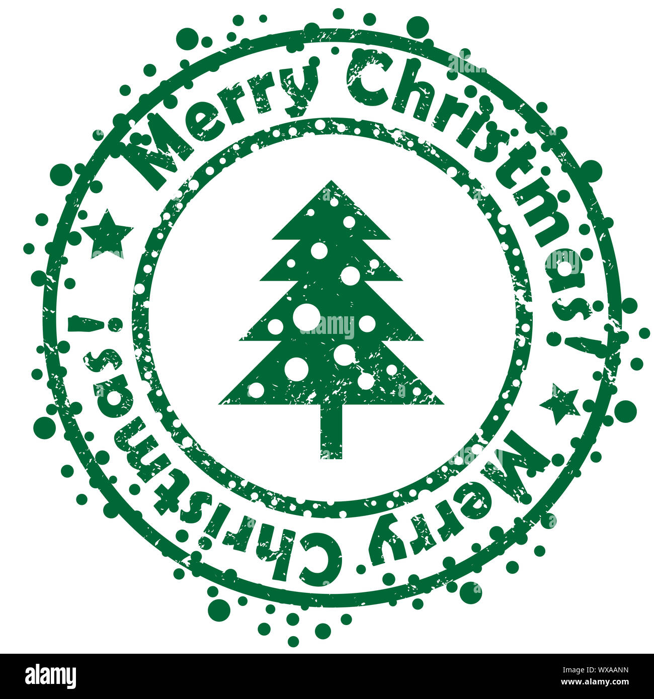 Geometric Christmas tree stamp isolated on white Stock Photo - Alamy