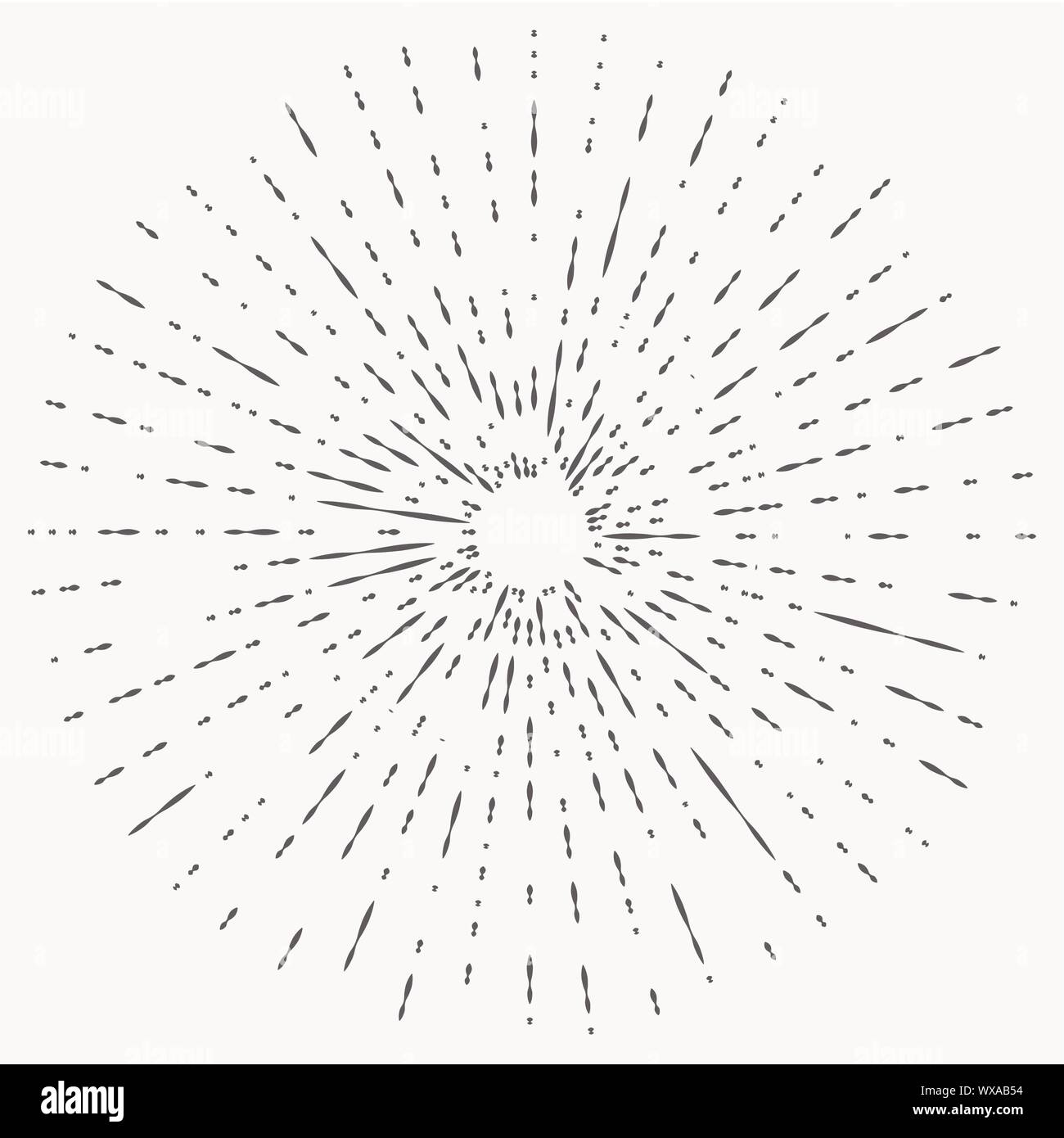 Vintage Sunburst Explosion Handdrawn Design Element Fireworks Black ...
