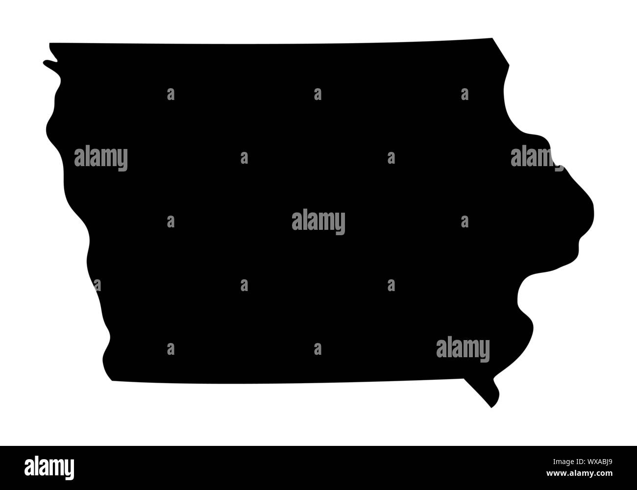 Iowa State silhouette map Stock Vector Image & Art - Alamy