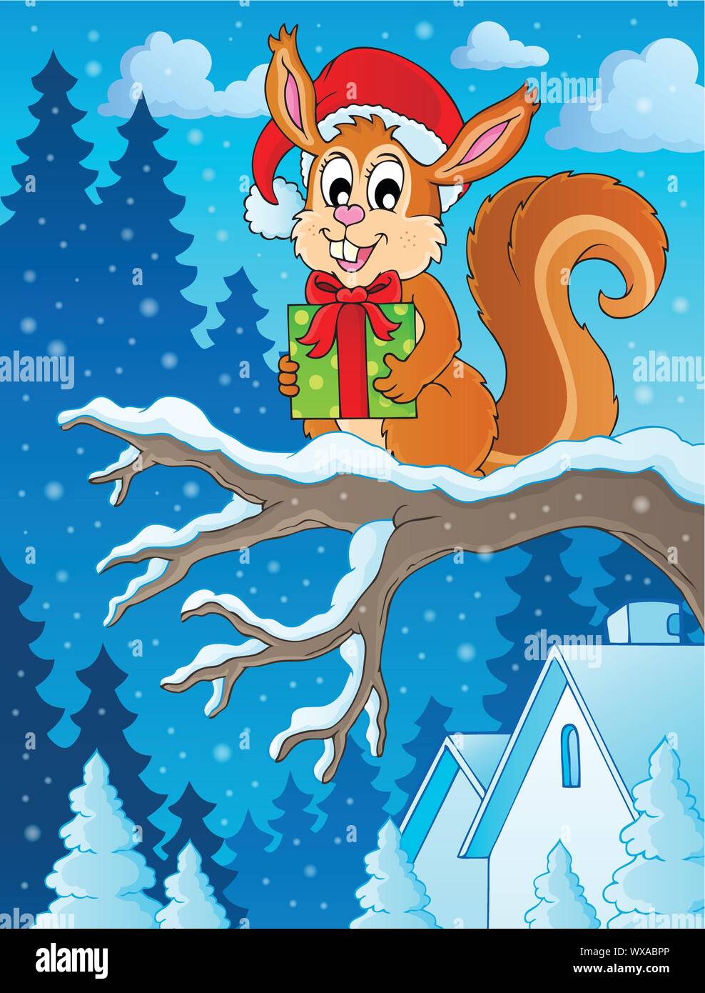 Christmas theme squirrel image 2 Stock Vector Image & Art - Alamy