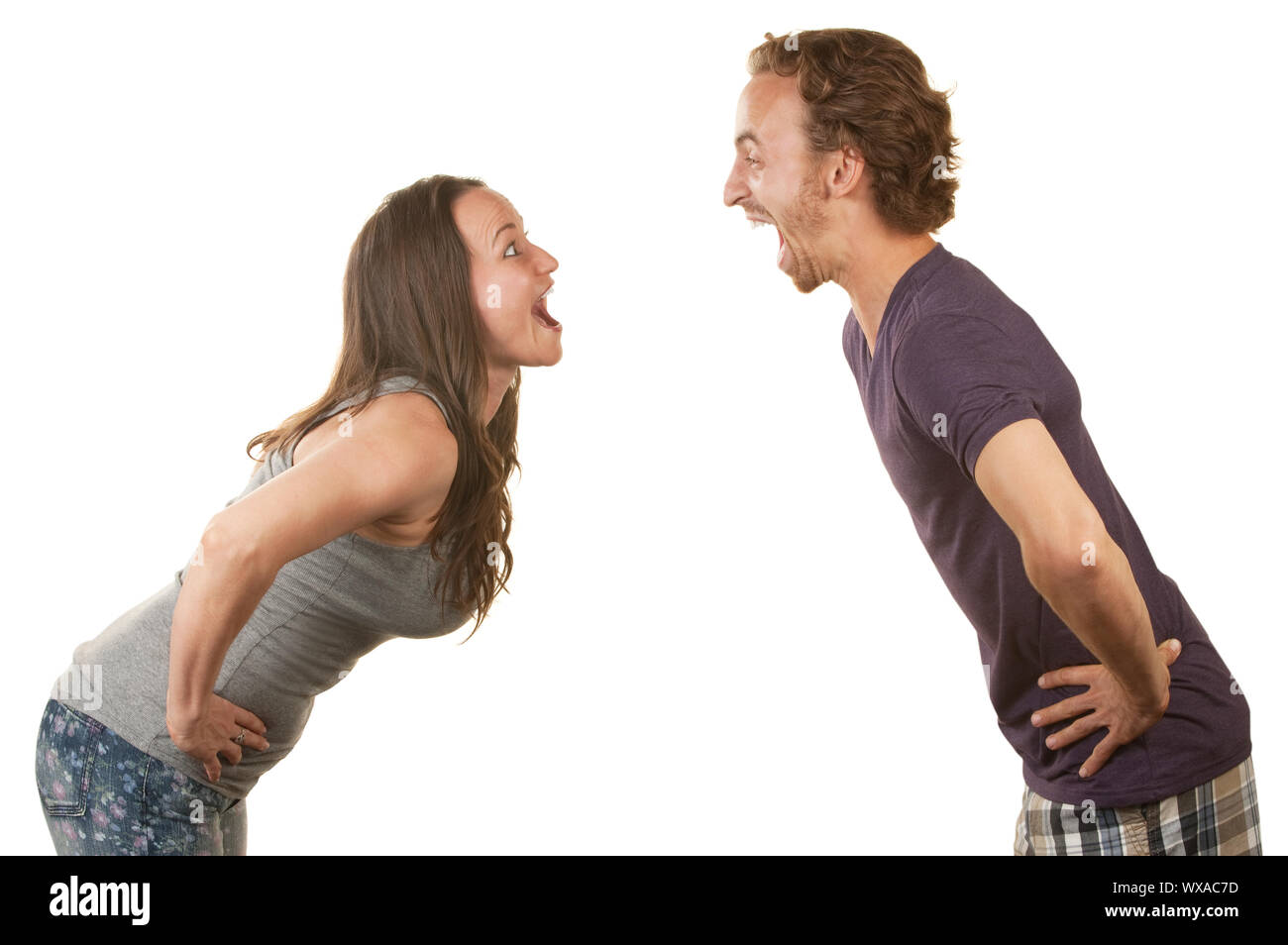 Two people facing each other Cut Out Stock Images & Pictures - Alamy