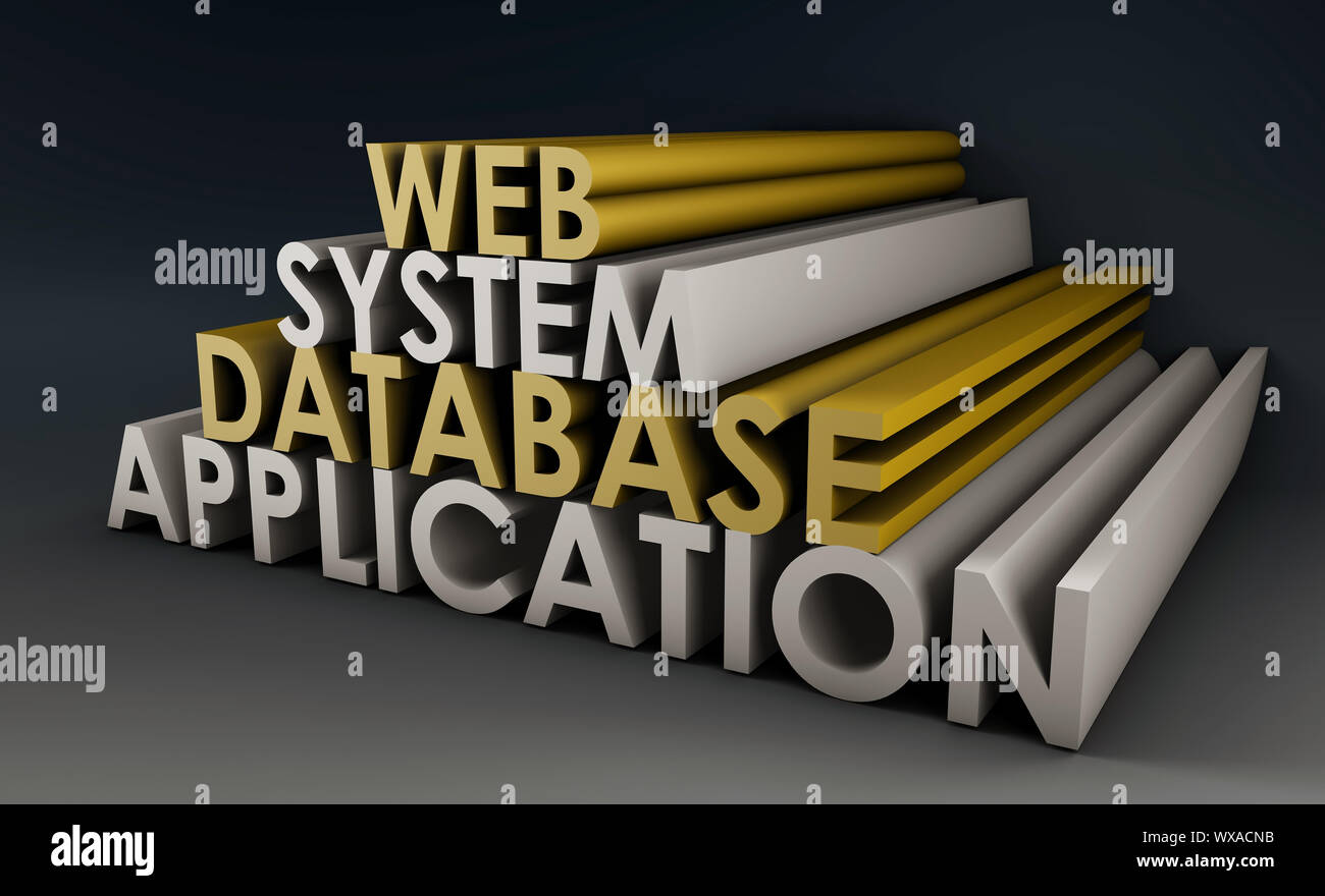 Web Application Database System in 3d Background Stock Photo - Alamy