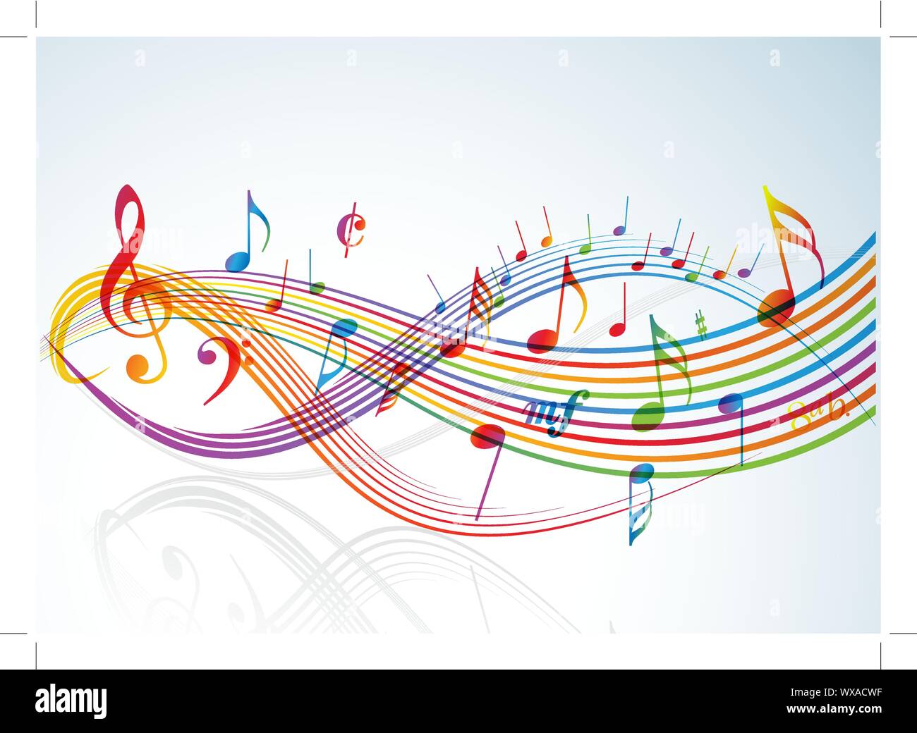Music theme - rainbow notes on light background Stock Vector Image ...