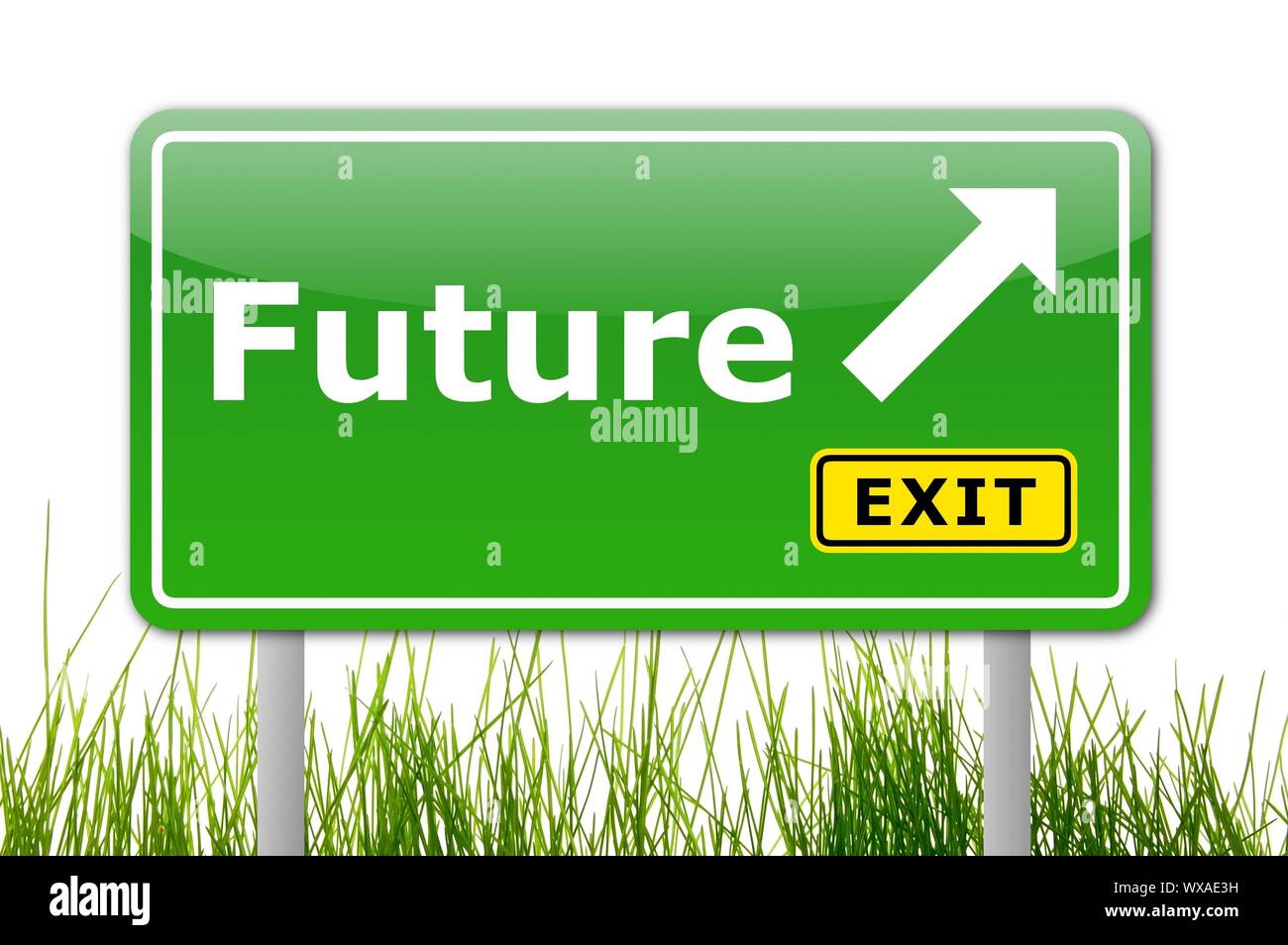 future written on a road sign illustration showing time concept Stock ...