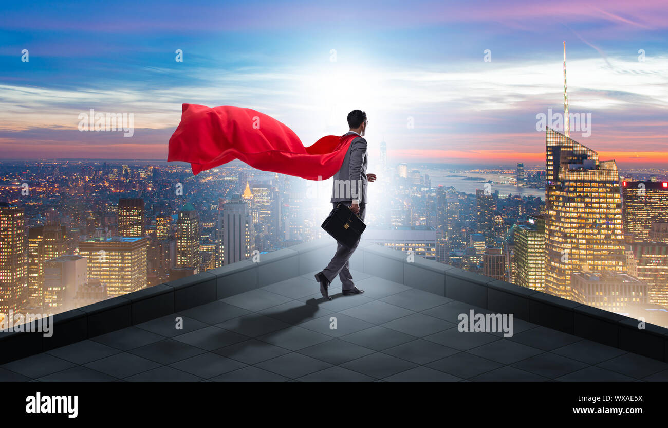 Businessman at the top of mountain Stock Photo - Alamy