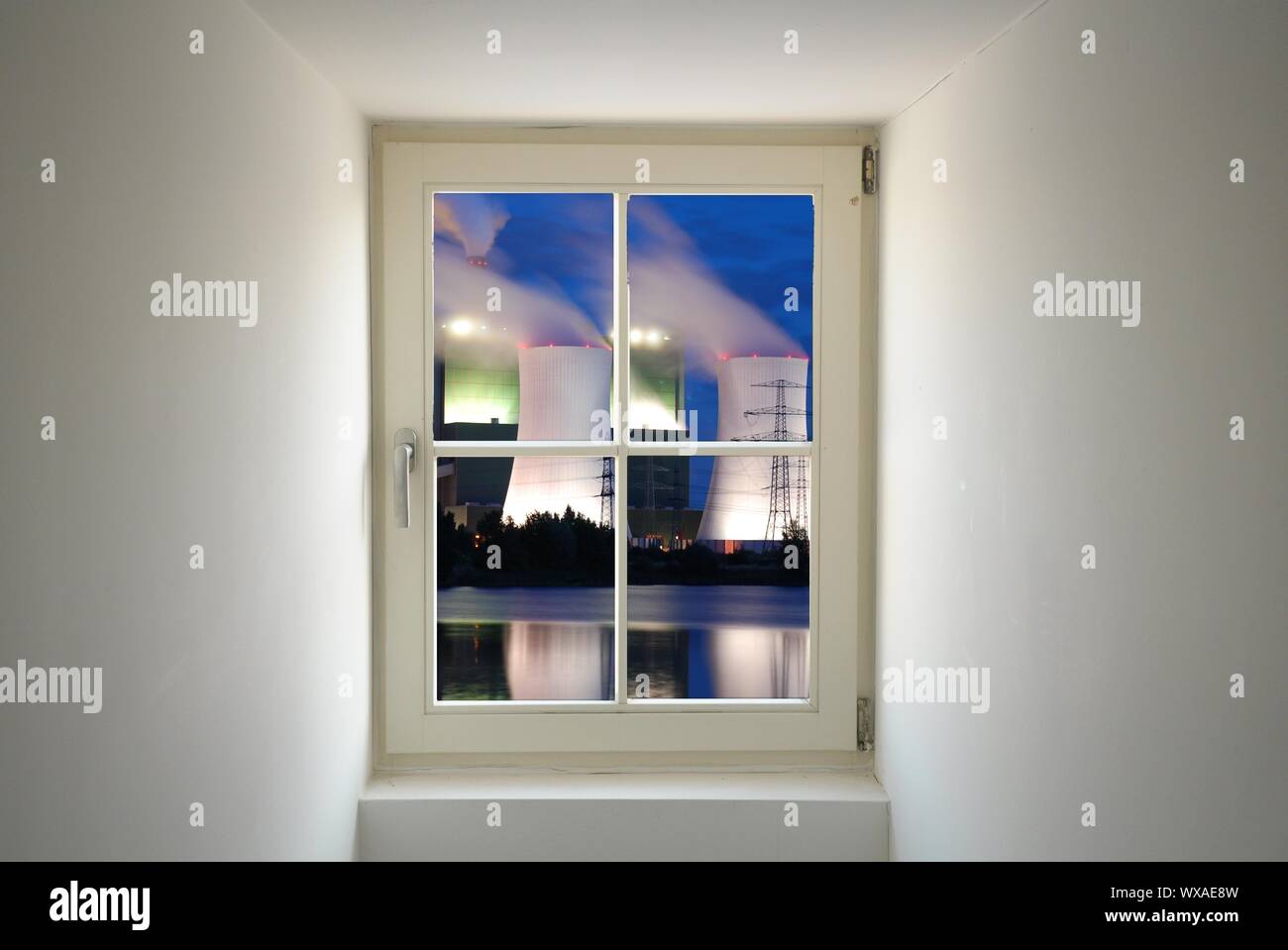 industry or power plant and window showing pollution concept Stock ...