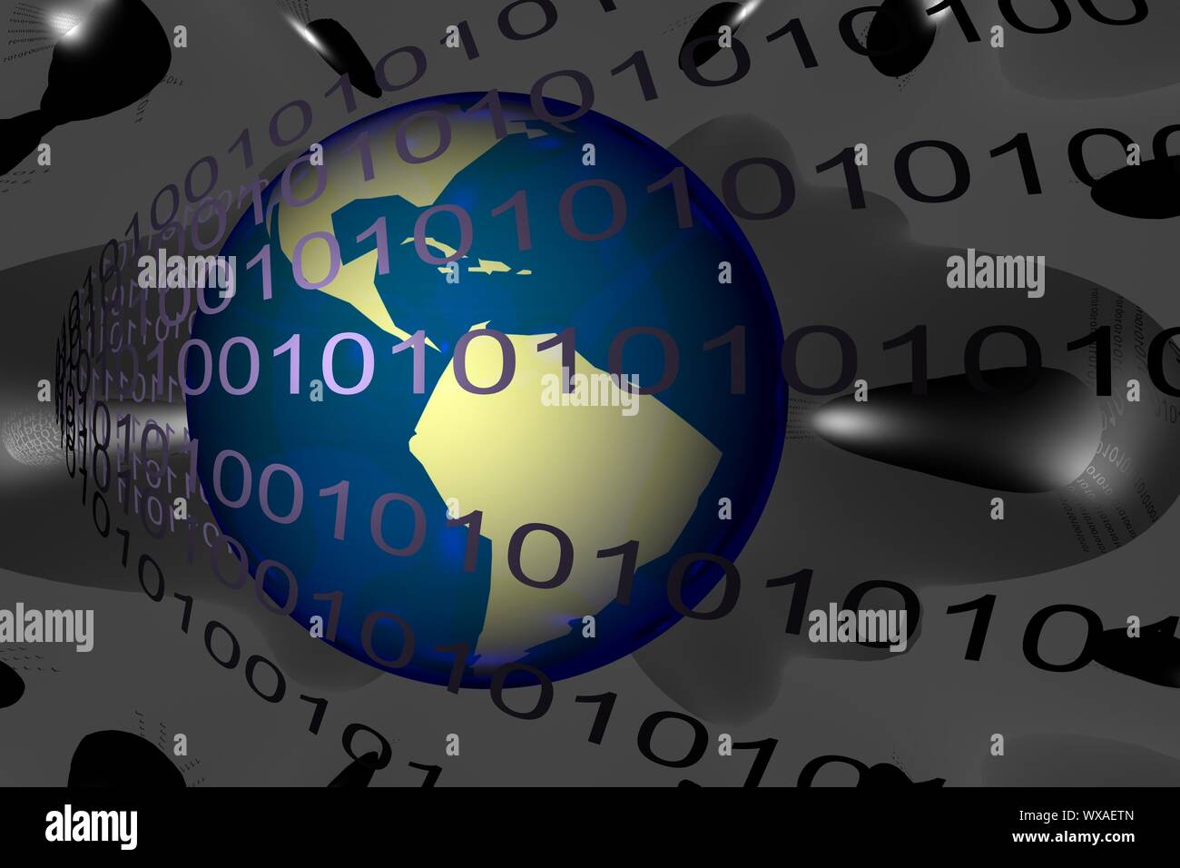 earth data flow 3d abstract business icon Stock Photo - Alamy