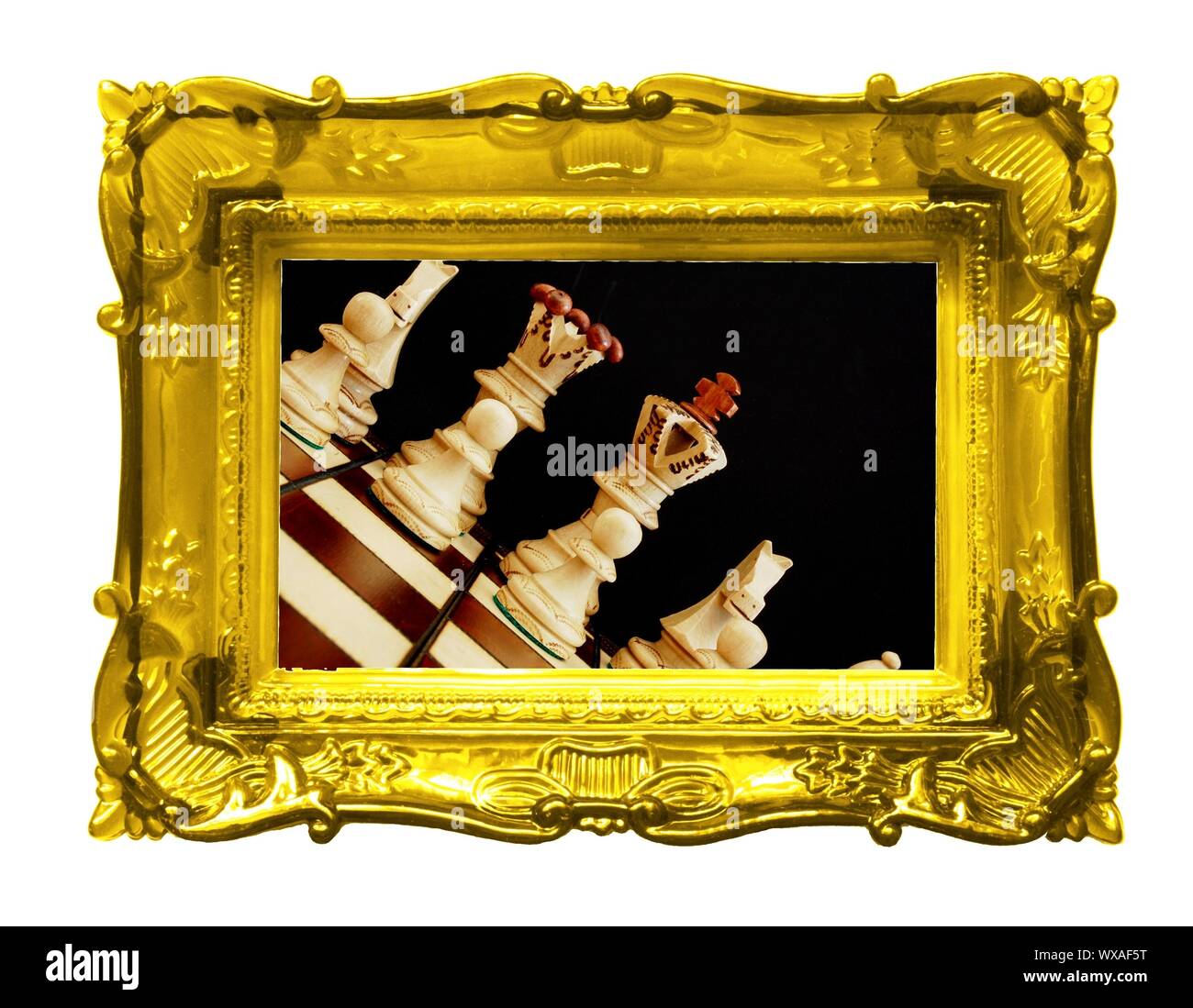 chess and picture or image frame isolated on white background Stock ...