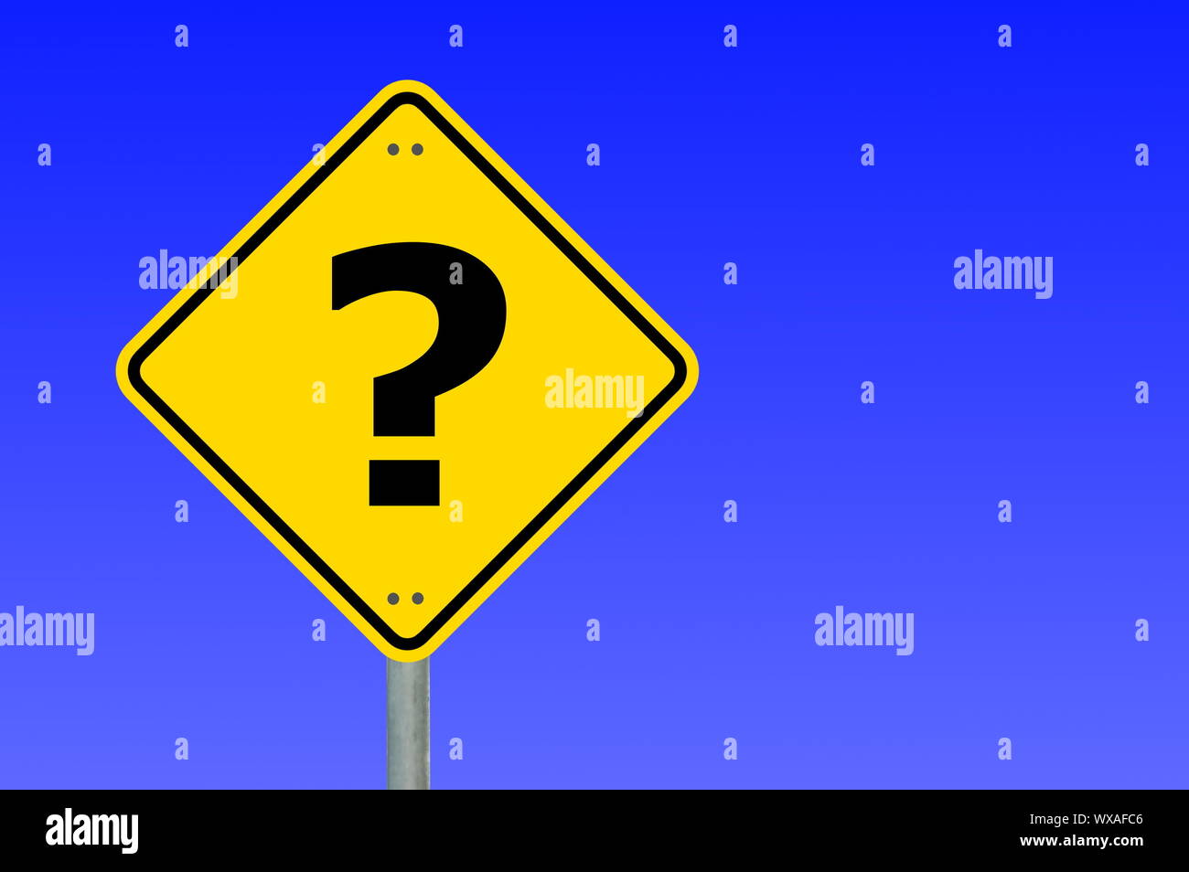 Road sign question mark on hi-res stock photography and images - Alamy