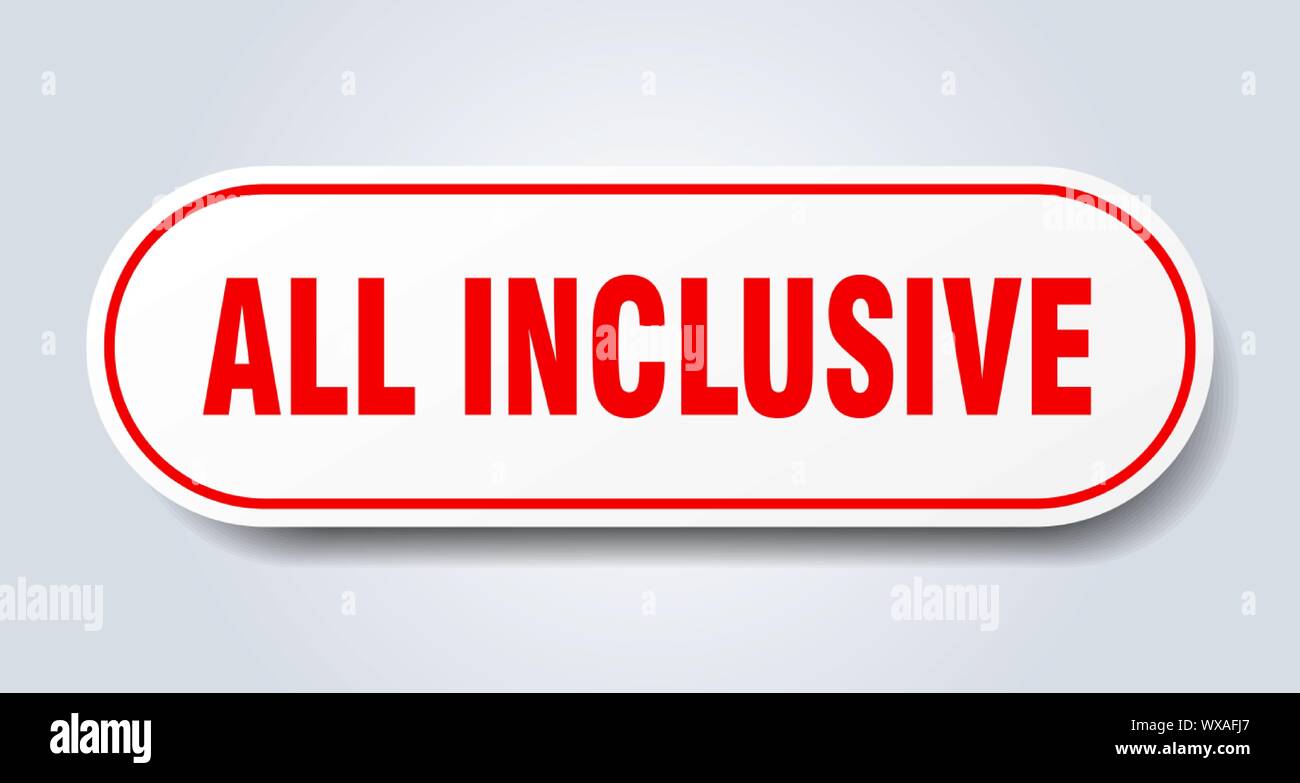 all inclusive sign. all inclusive rounded red sticker. all inclusive ...