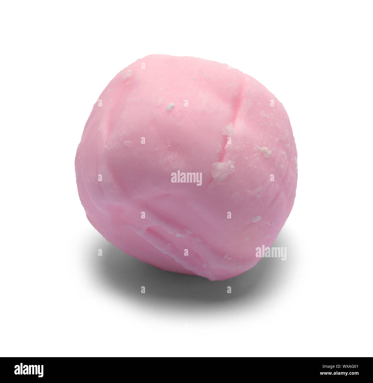 One Pink Dinner Mint Isolated on White Background Stock Photo - Alamy