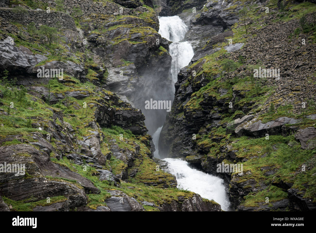 Stigfossen waterfall at Trollstigen Stock Photo - Alamy