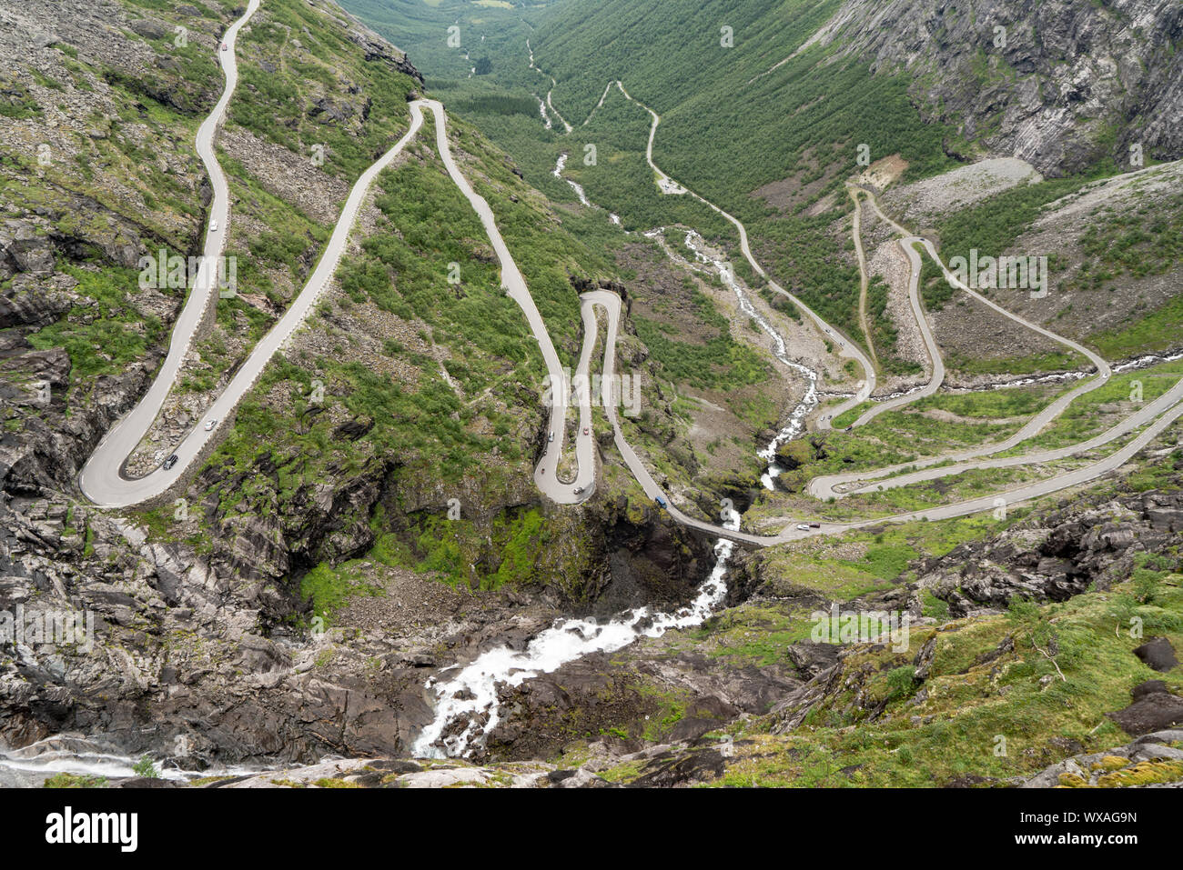Serpentines of the Trollstigen pass road in Norway Stock Photo - Alamy