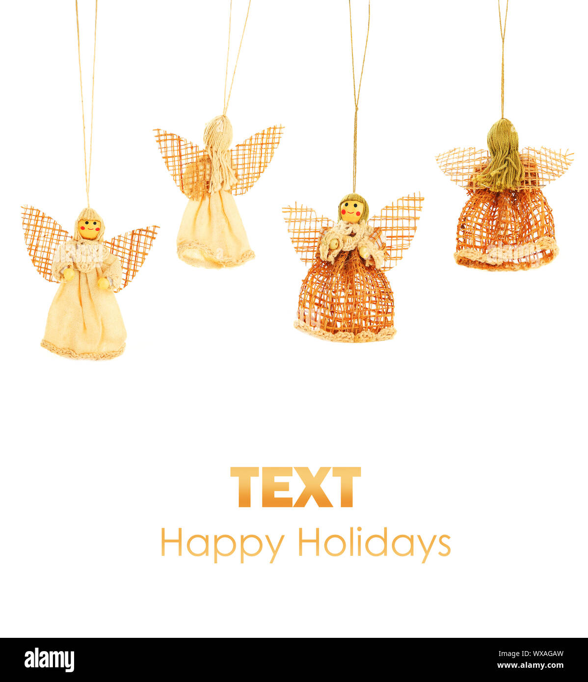 Angels holiday border, Christmas tree ornament & winter decoration ...