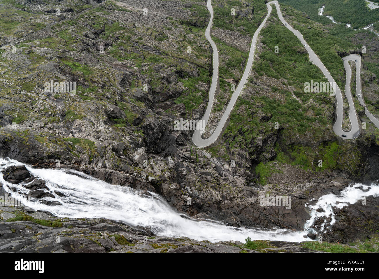Serpentines of the Trollstigen pass road in Norway Stock Photo - Alamy