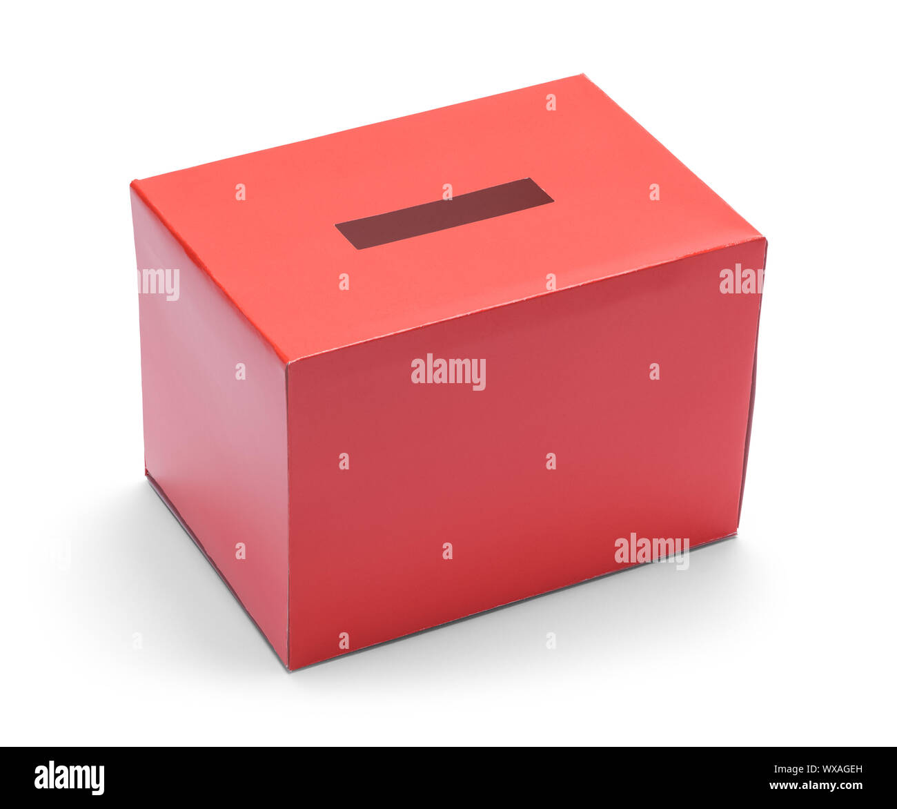 Red Ballot Box Isolated on White Background Stock Photo - Alamy