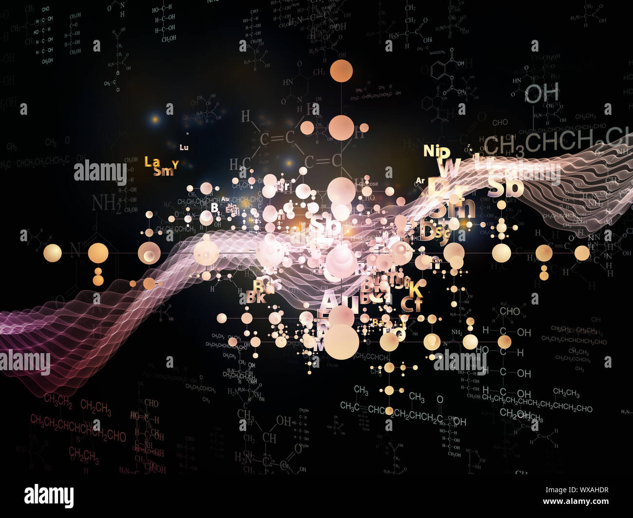 Artistic background made of chemistry related design elements for use ...