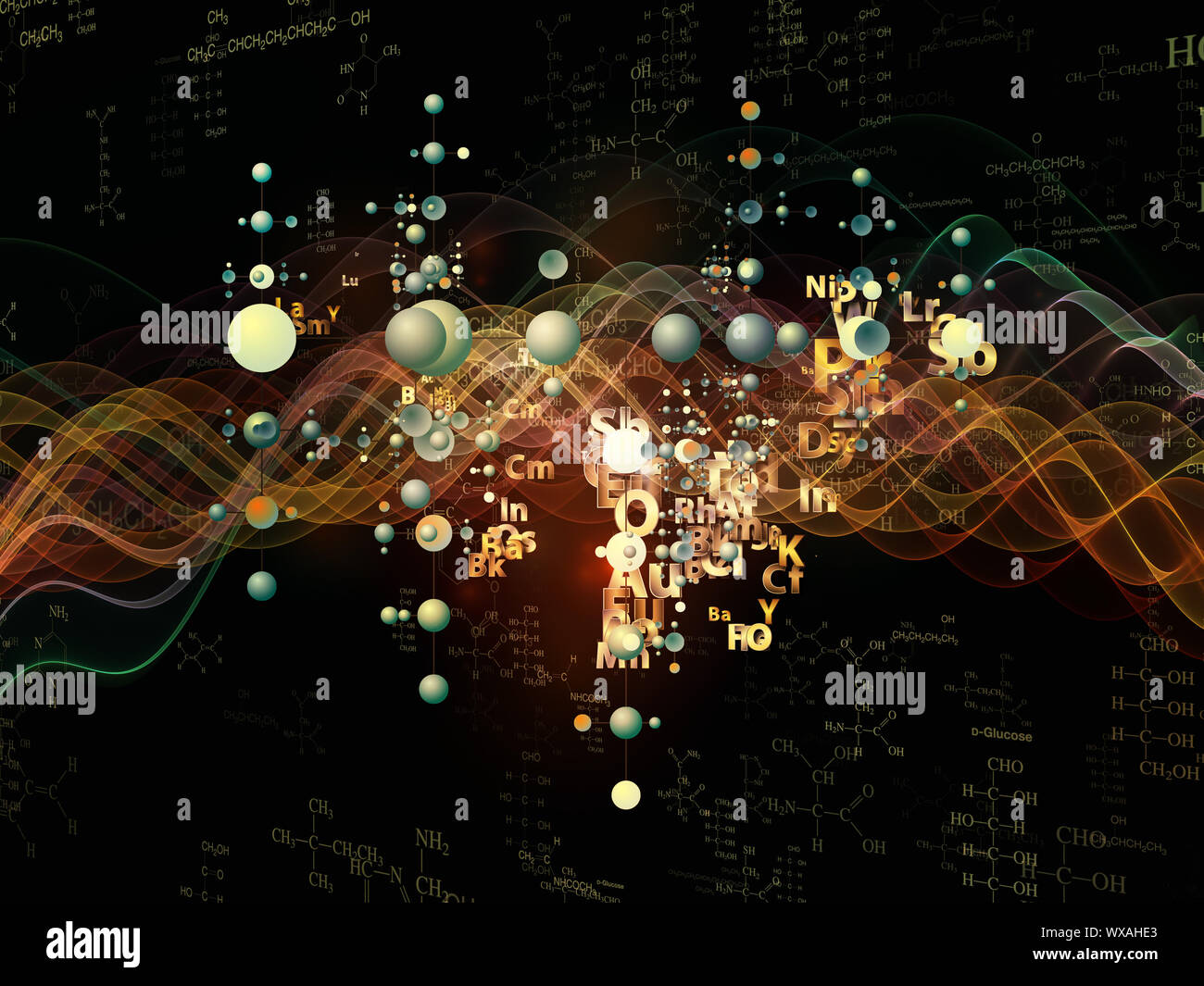 Design made of chemistry related design elements to serve as backdrop ...