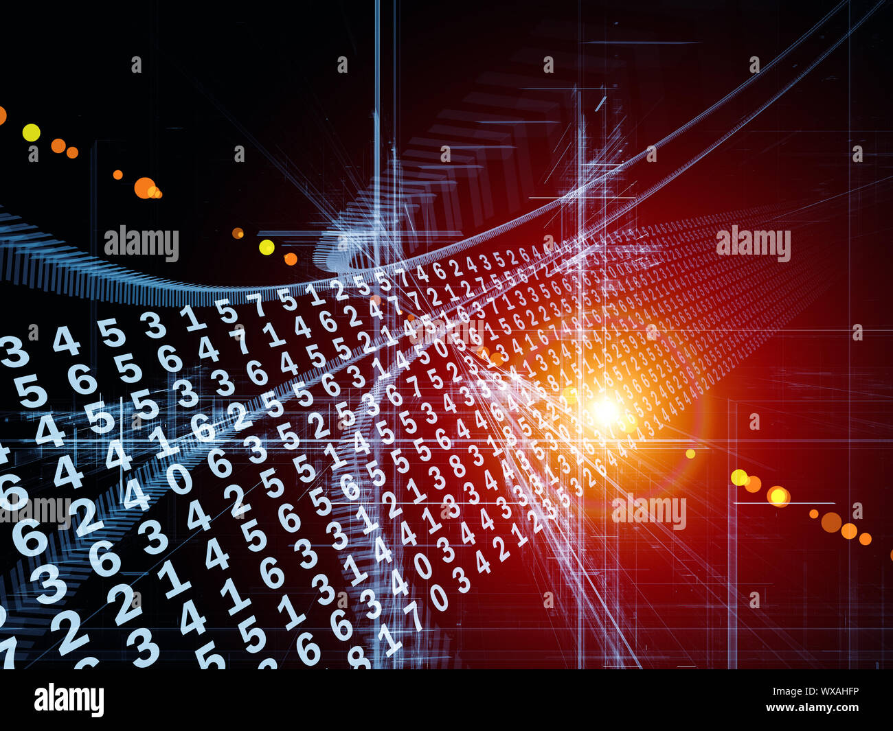 Digital Streams series. Backdrop of numbers, lights and design elements ...