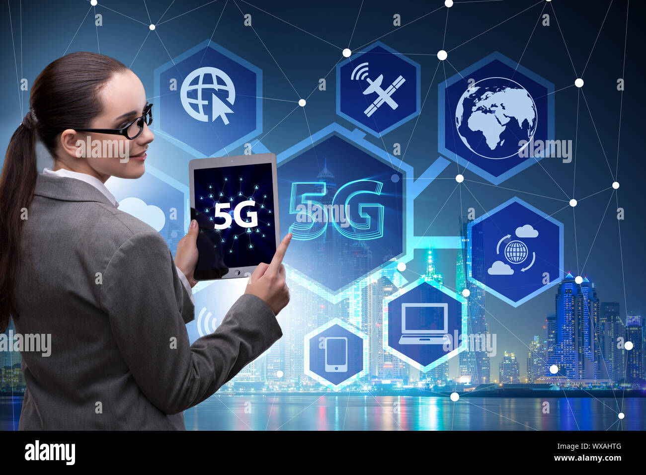 5g concept of internet connection technology Stock Photo - Alamy
