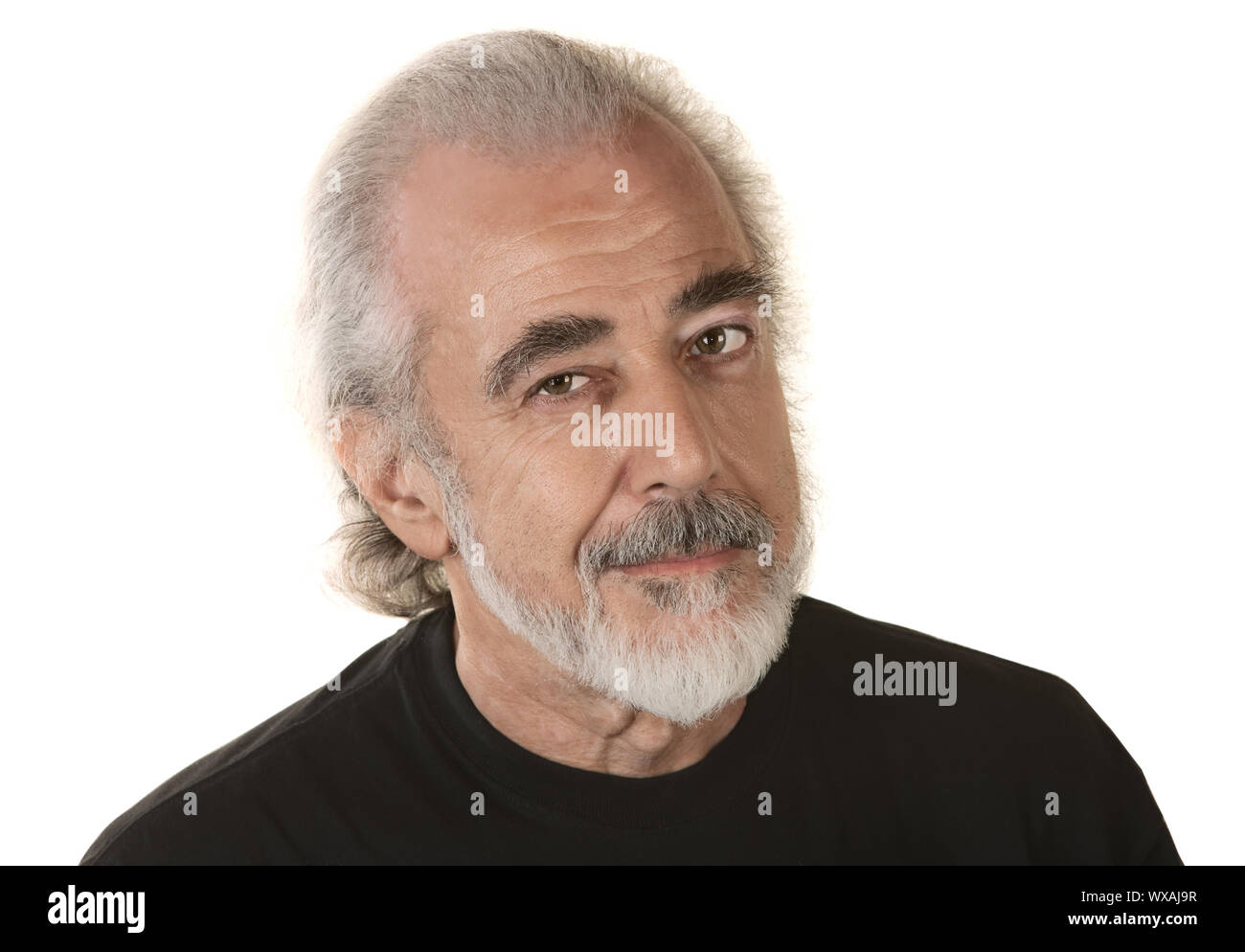 Relaxed mature European male with beard and mustache Stock Photo - Alamy