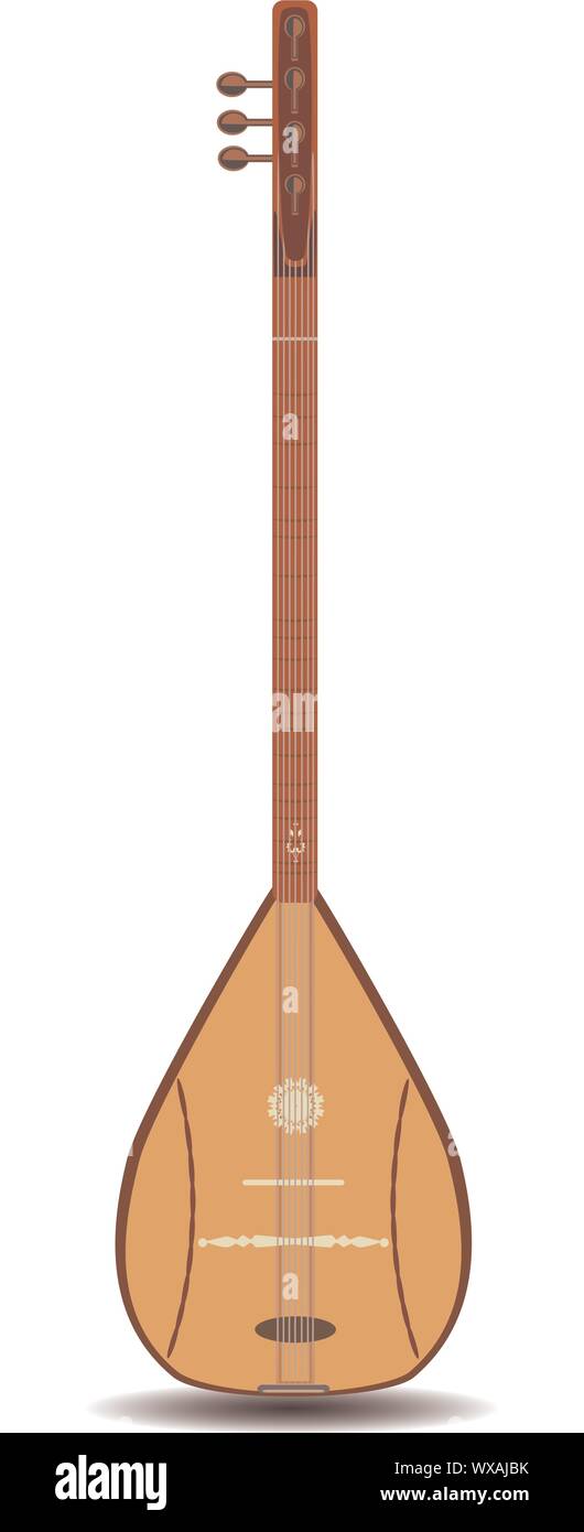 Vector flat illustration of turkish baglama saz Stock Vector Image ...