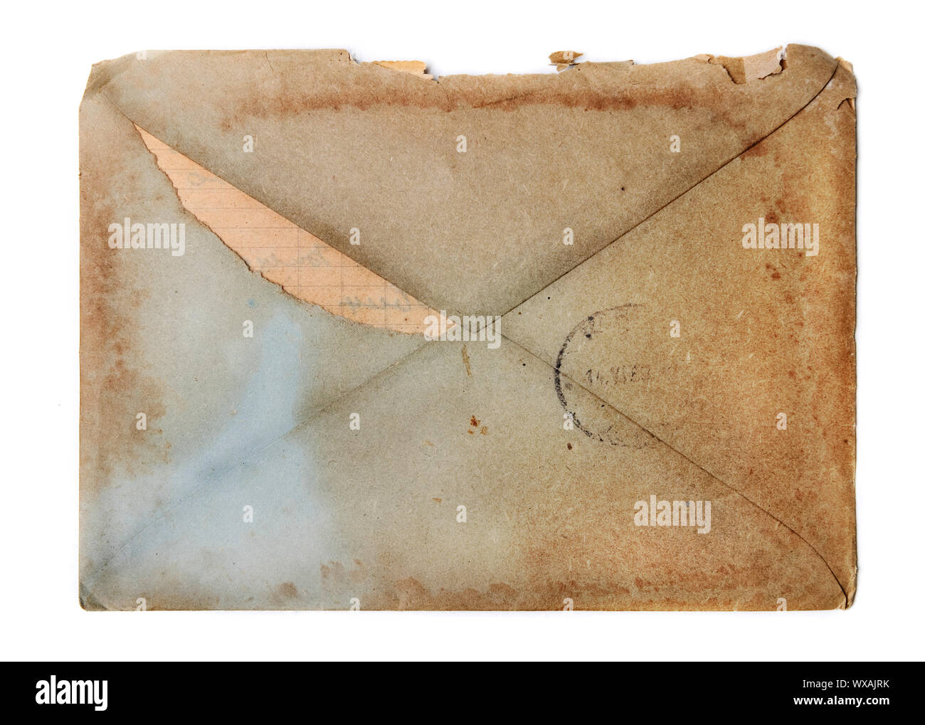 Vintage envelope isolated over white Stock Photo - Alamy