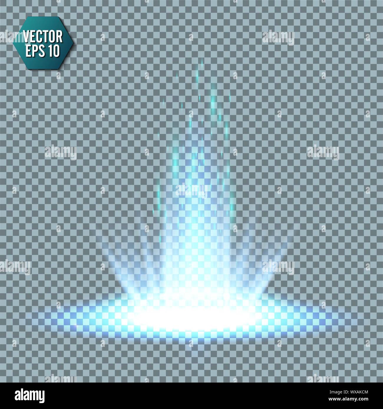 Magic fantasy portal. Futuristic teleport. Light effect. Blue candles ...