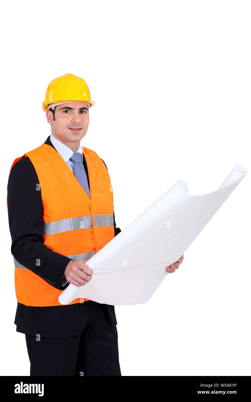 Architect wearing safety jacket Stock Photo - Alamy