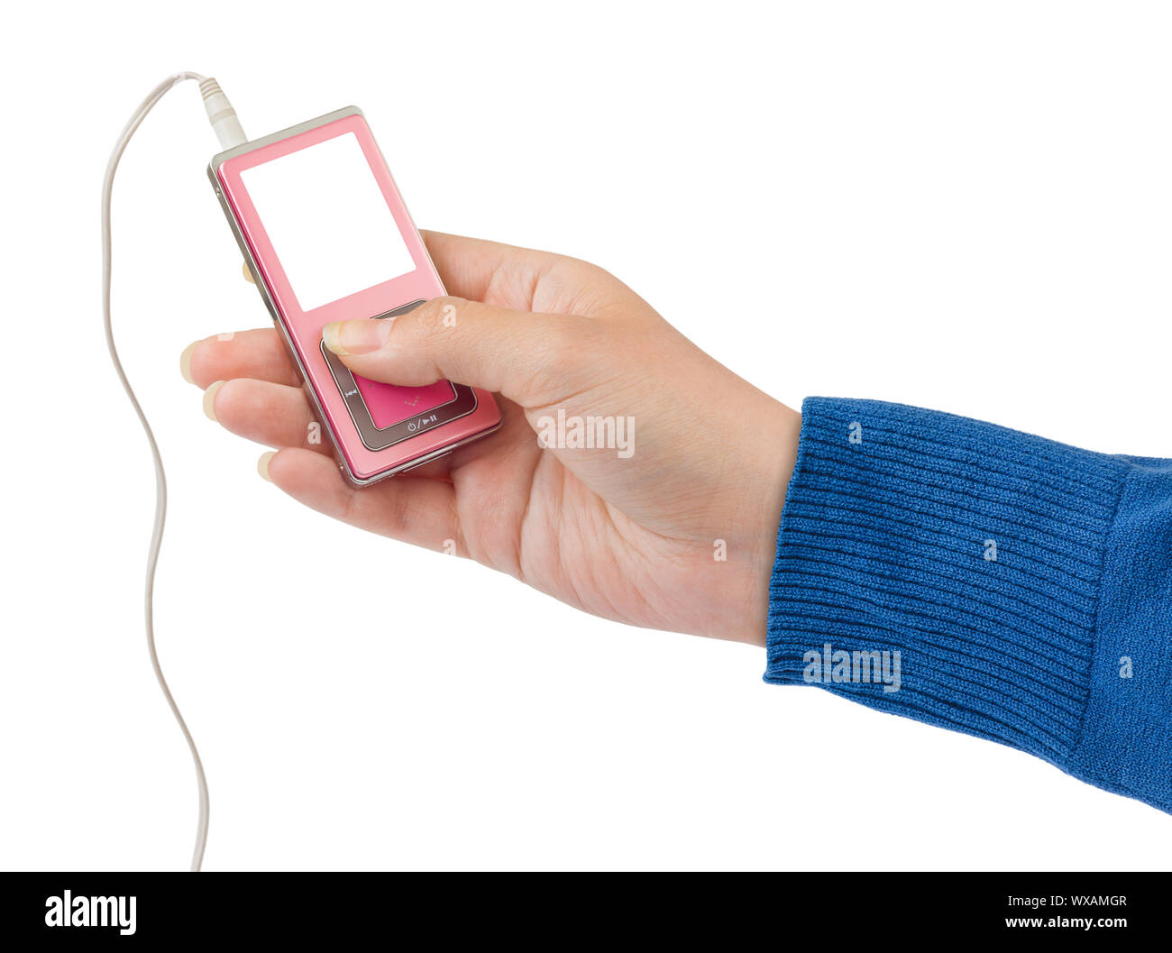 Mp3 player in hand Stock Photo - Alamy