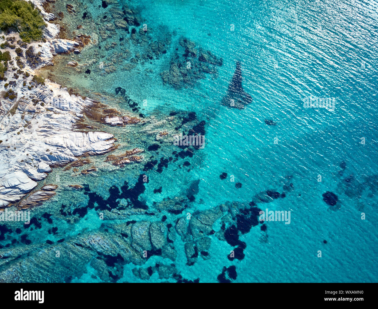 Beautiful rocky coastline aerial view Stock Photo - Alamy