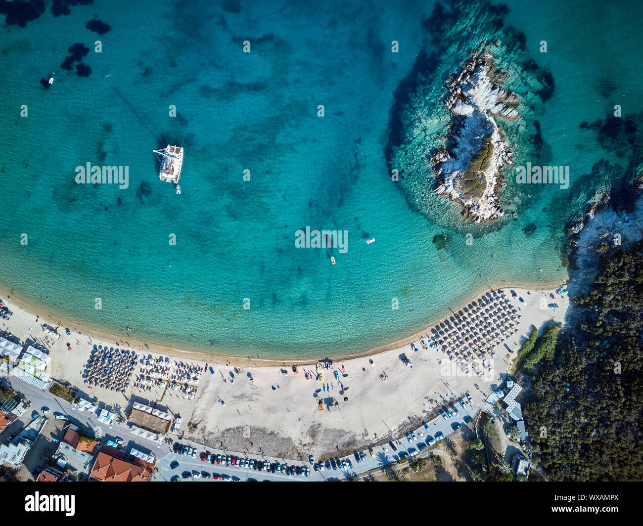 Beautiful beach aerial shot sithonia hi-res stock photography and ...