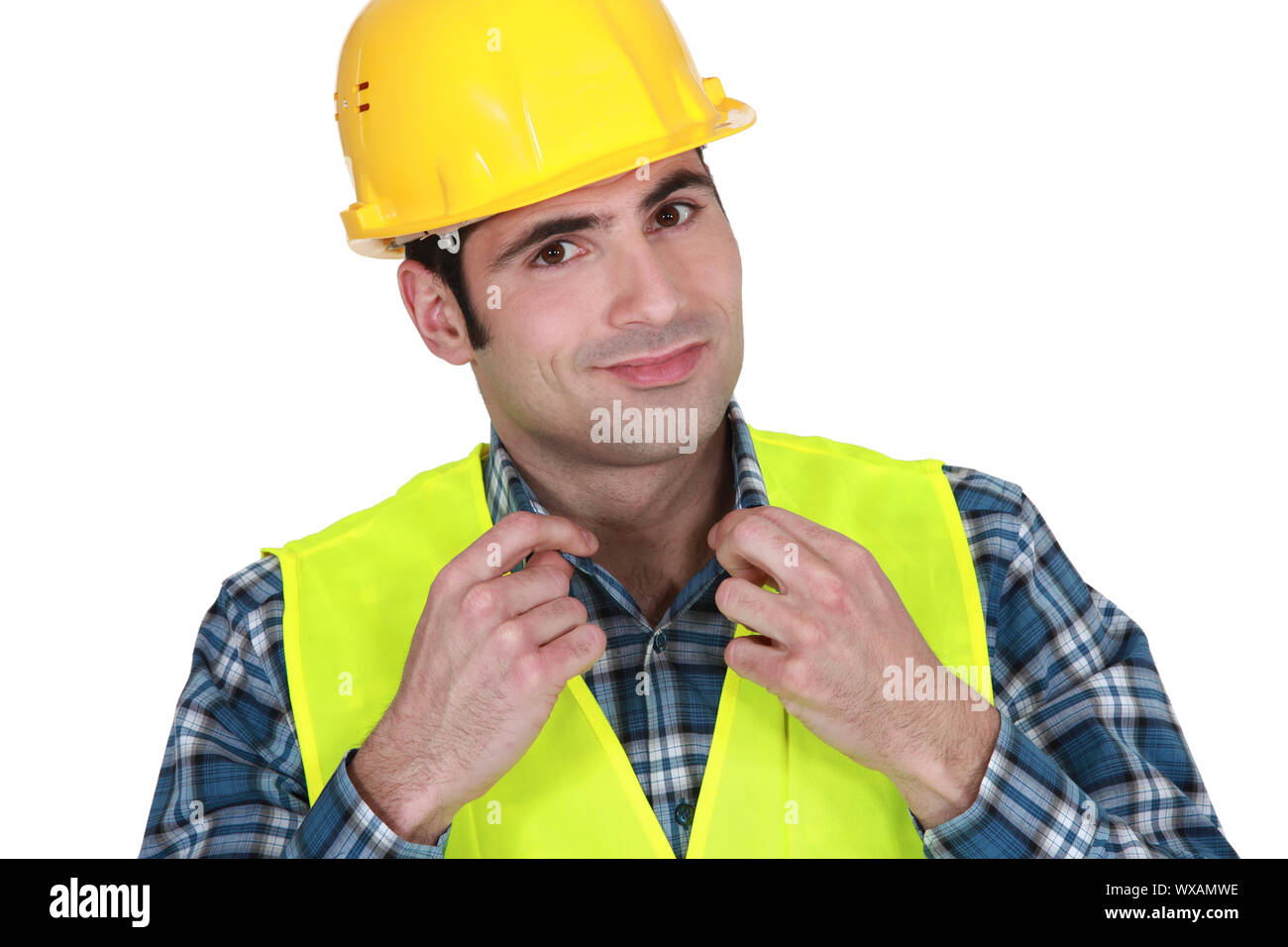 Workman in a reflective vest Stock Photo - Alamy