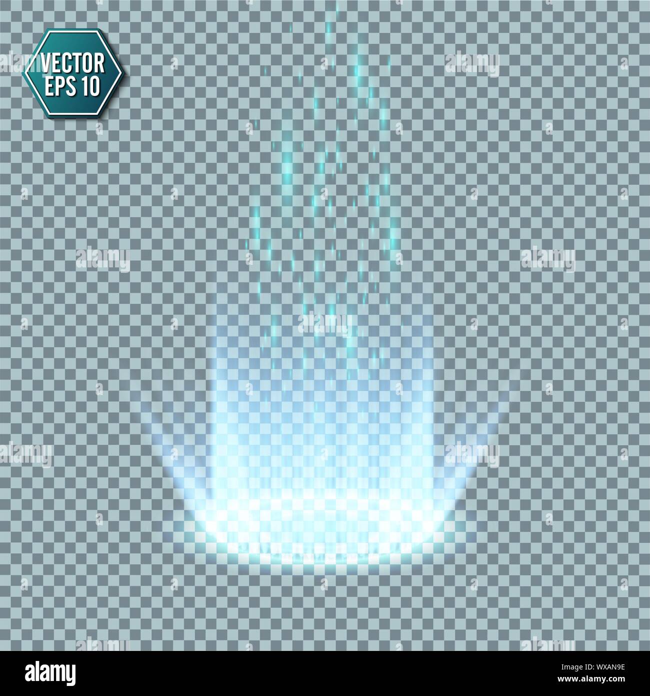 Magic fantasy portal. Futuristic teleport. Light effect. Blue candles ...