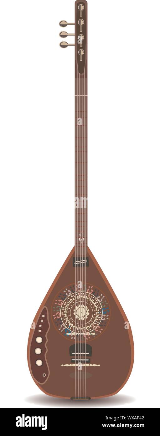 Turkish electric baglama saz vector illustration Stock Vector Image ...