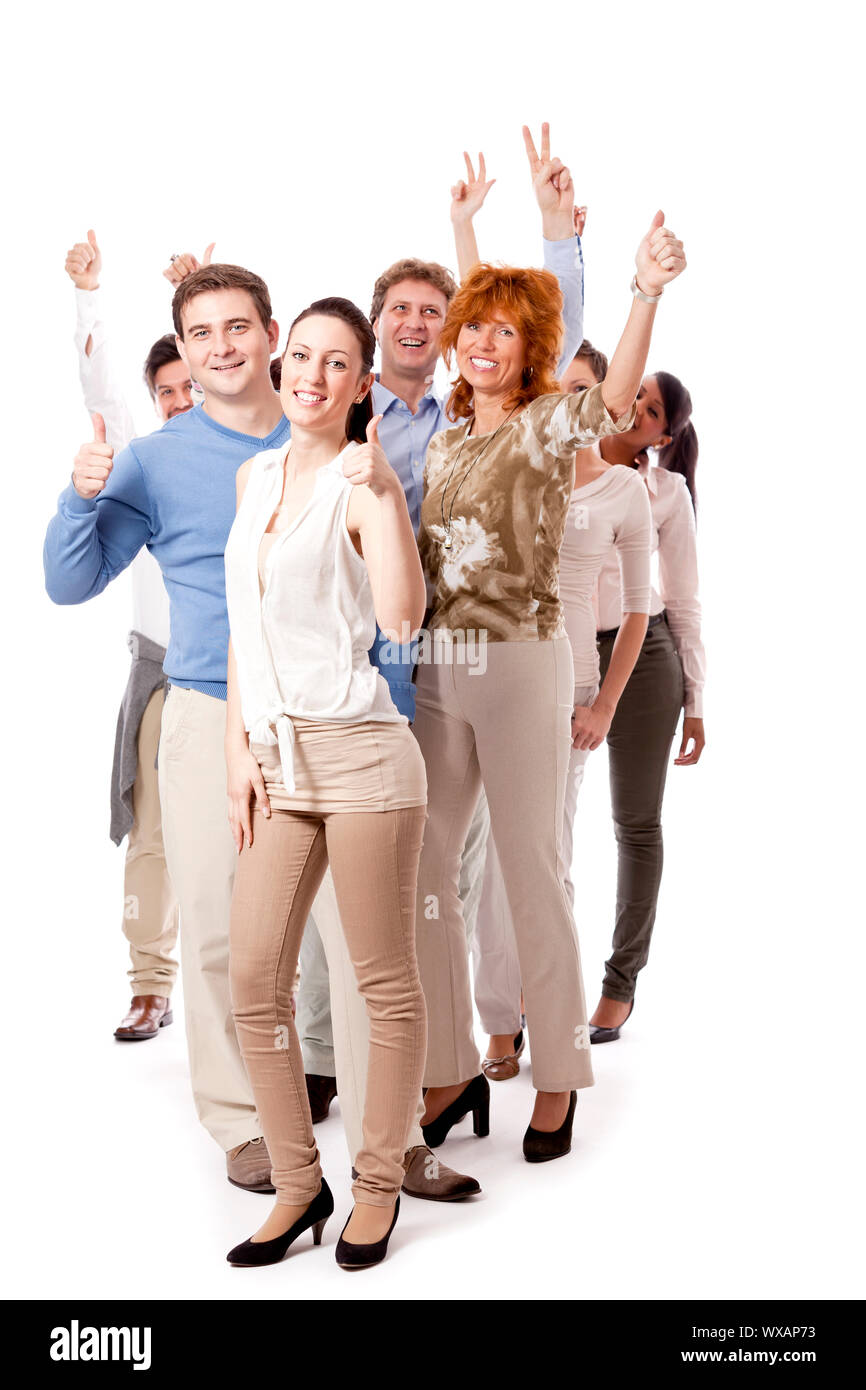 happy people business team group together Stock Photo - Alamy