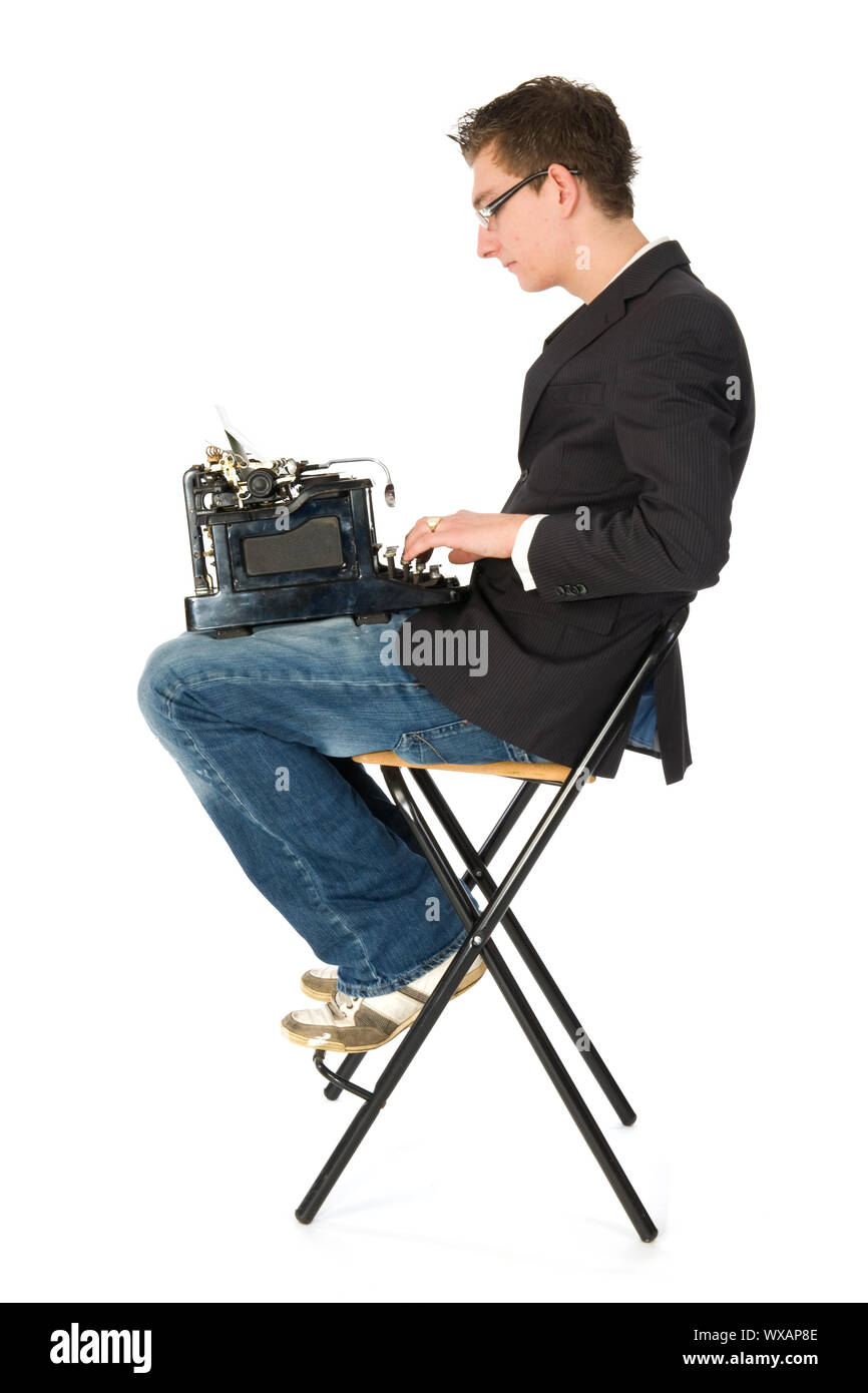 Boy typewriter typing hi-res stock photography and images - Alamy