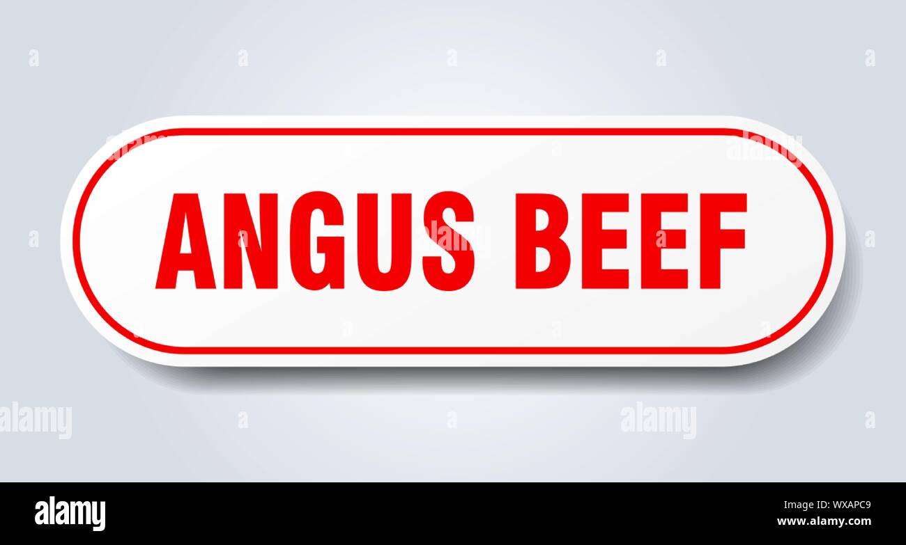 angus beef sign. angus beef rounded red sticker. angus beef Stock ...