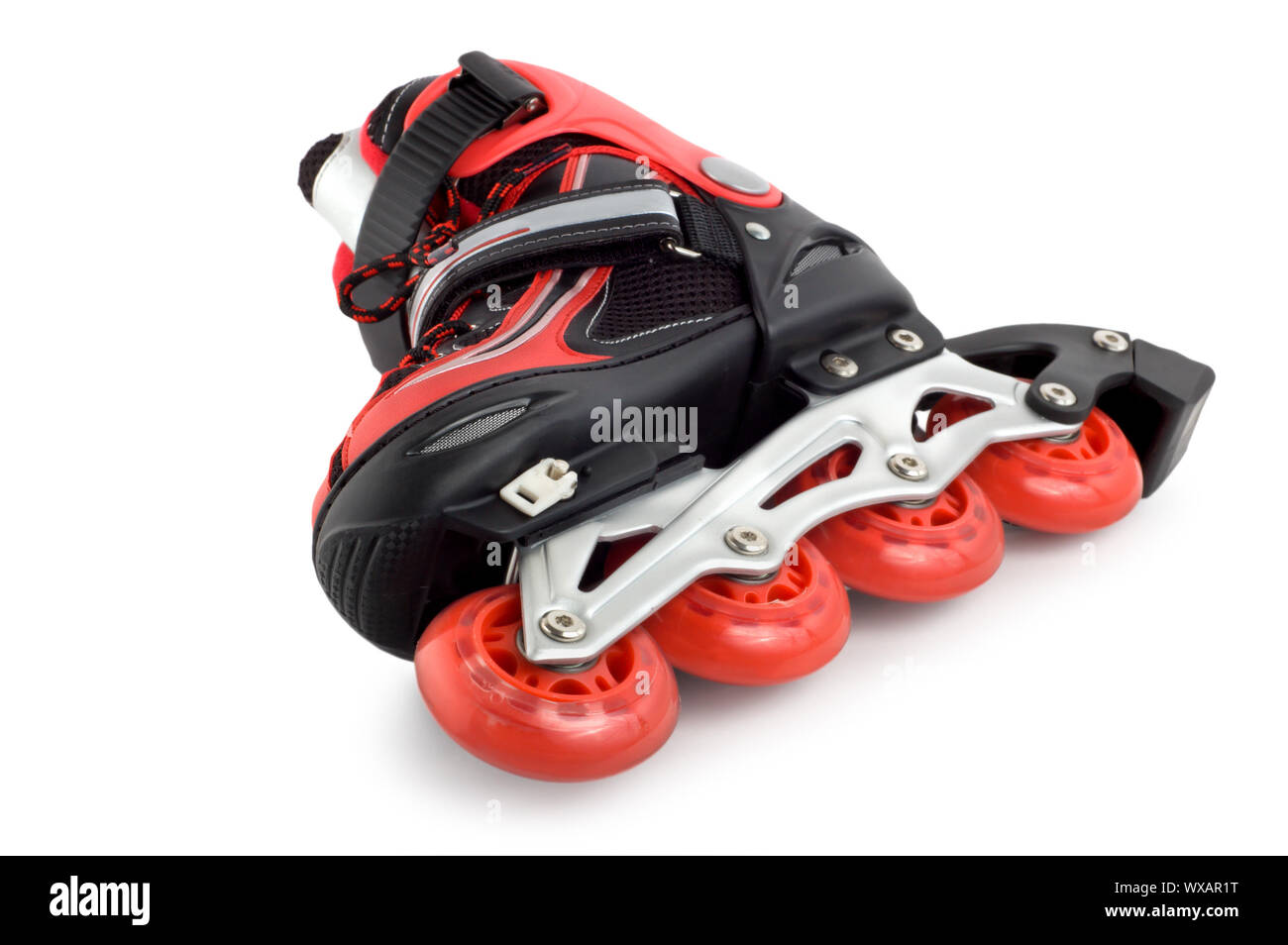 Red rollerscates isolated on a white background Stock Photo - Alamy