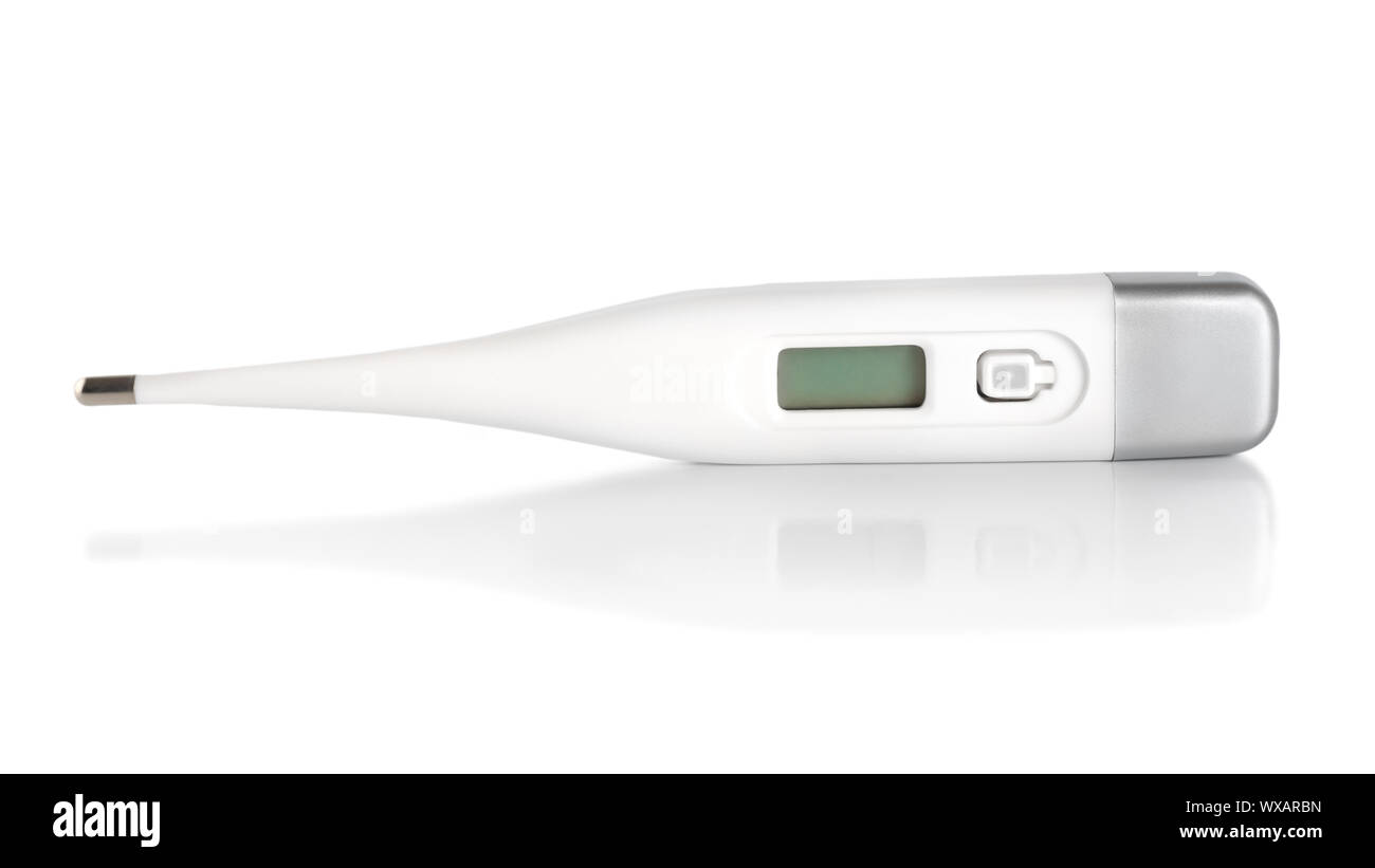 Health care objects, digital thermometer Isolated on white background ...