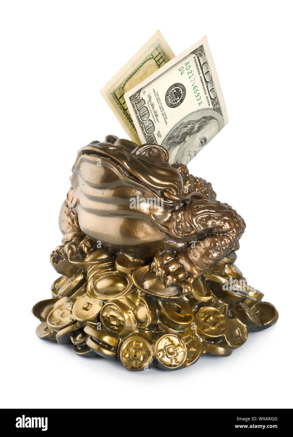 Moneybox frog isolated on a white background Stock Photo - Alamy