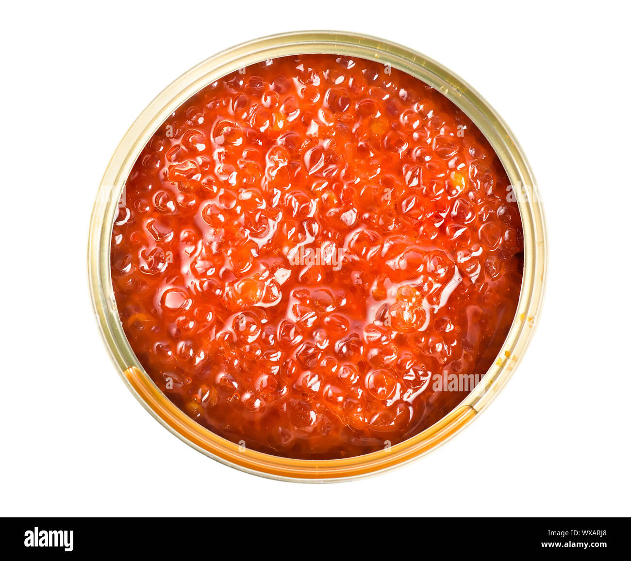 Canning salmon roe isolated on a white background Stock Photo - Alamy