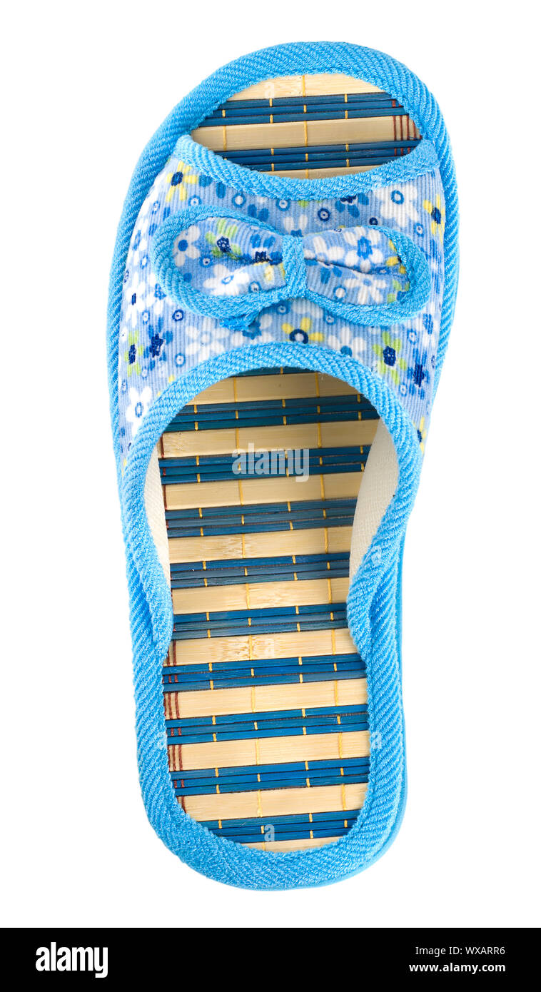Blue slipper isolated on a white background Stock Photo - Alamy