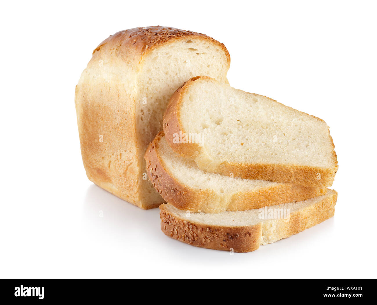 White bread isolated on a white background Stock Photo - Alamy
