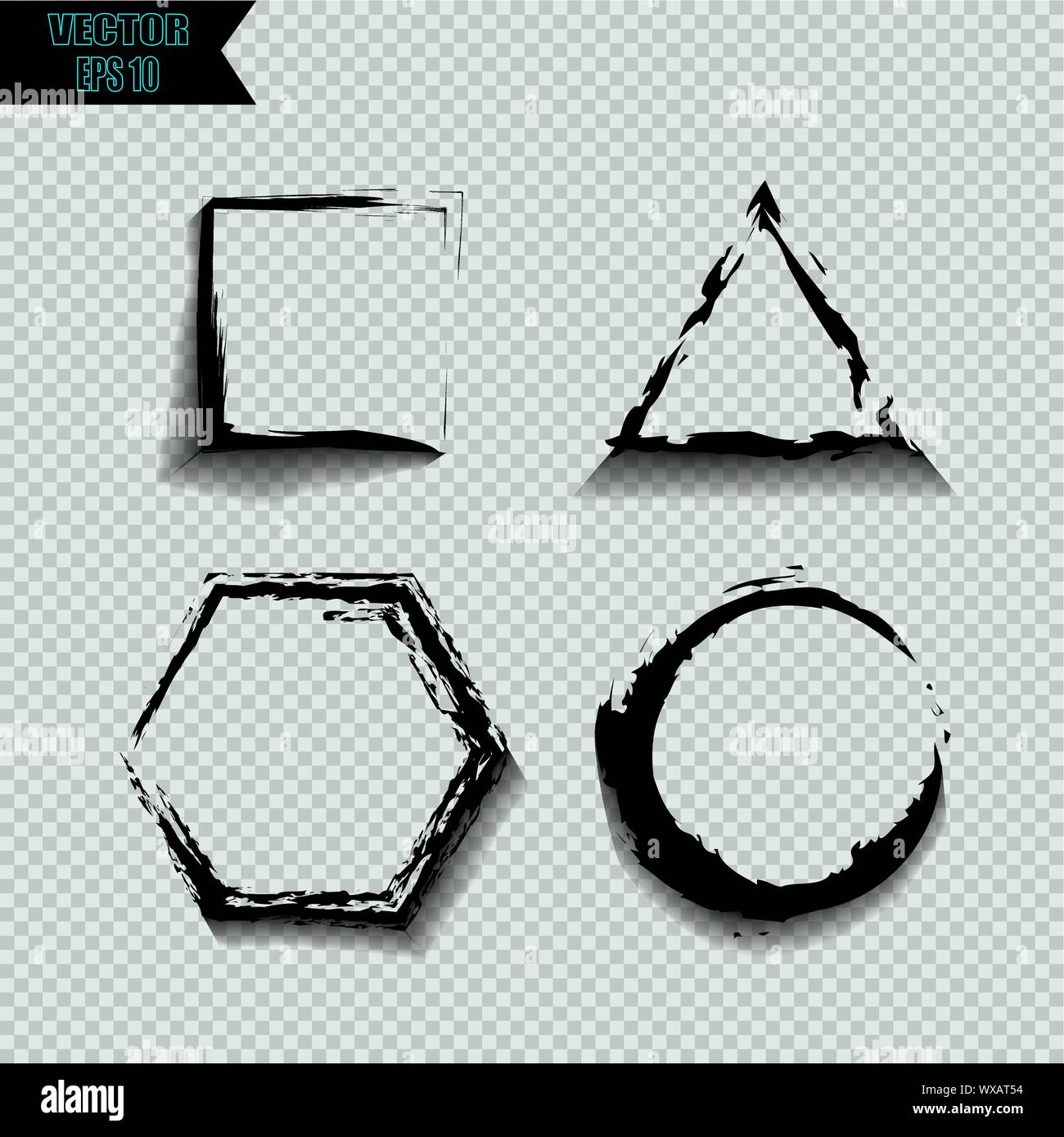 Vector shadows isolated. Set of round and square and rectangle and ...